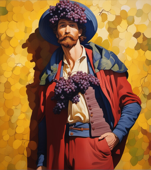 ArtStation - portrait of a man with grapes