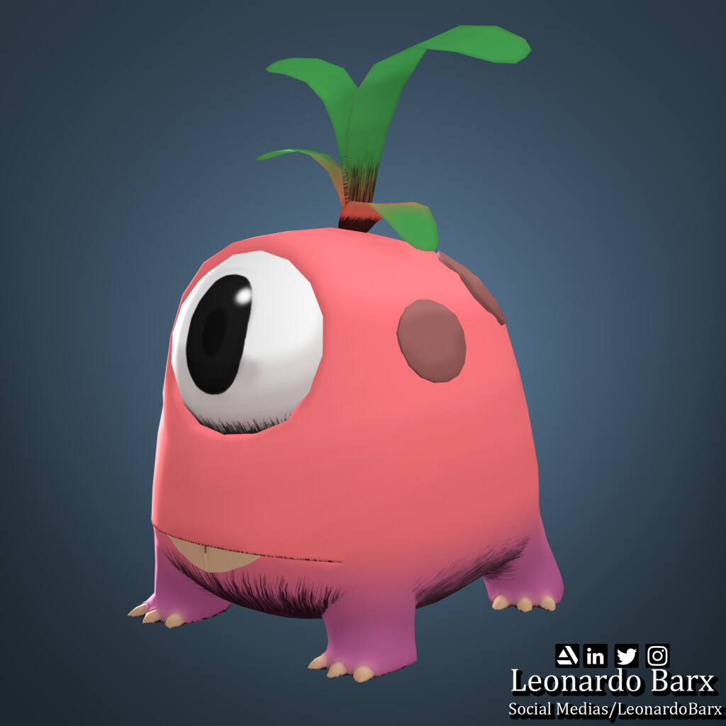 ArtStation - Stylized Little monster Leaf Monster