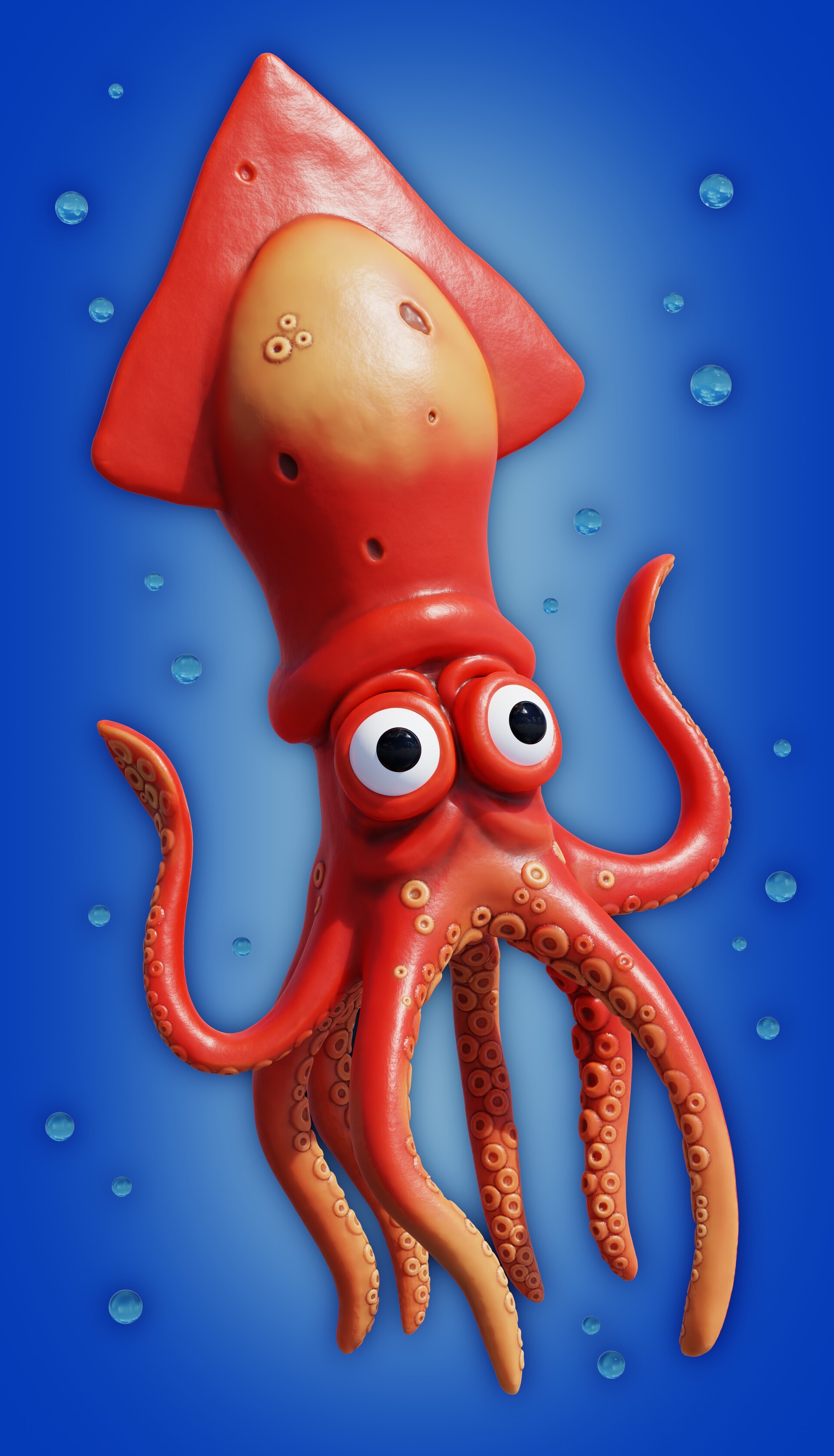 Ryan King - Stylized Squid Character Sculpt 🦑 (Blender Tutorial)