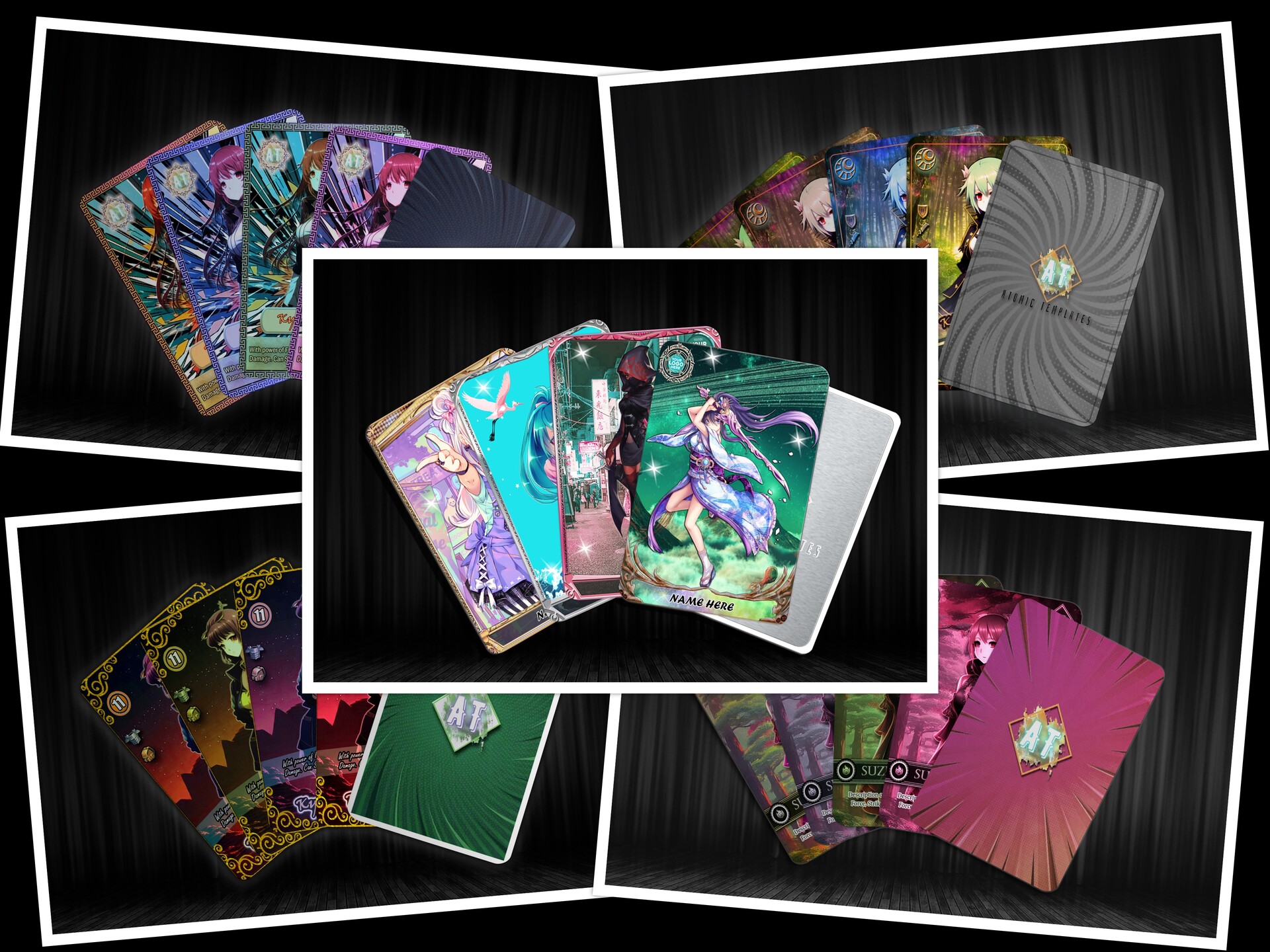 ArtStation - Trading game card template pack 8 in 1