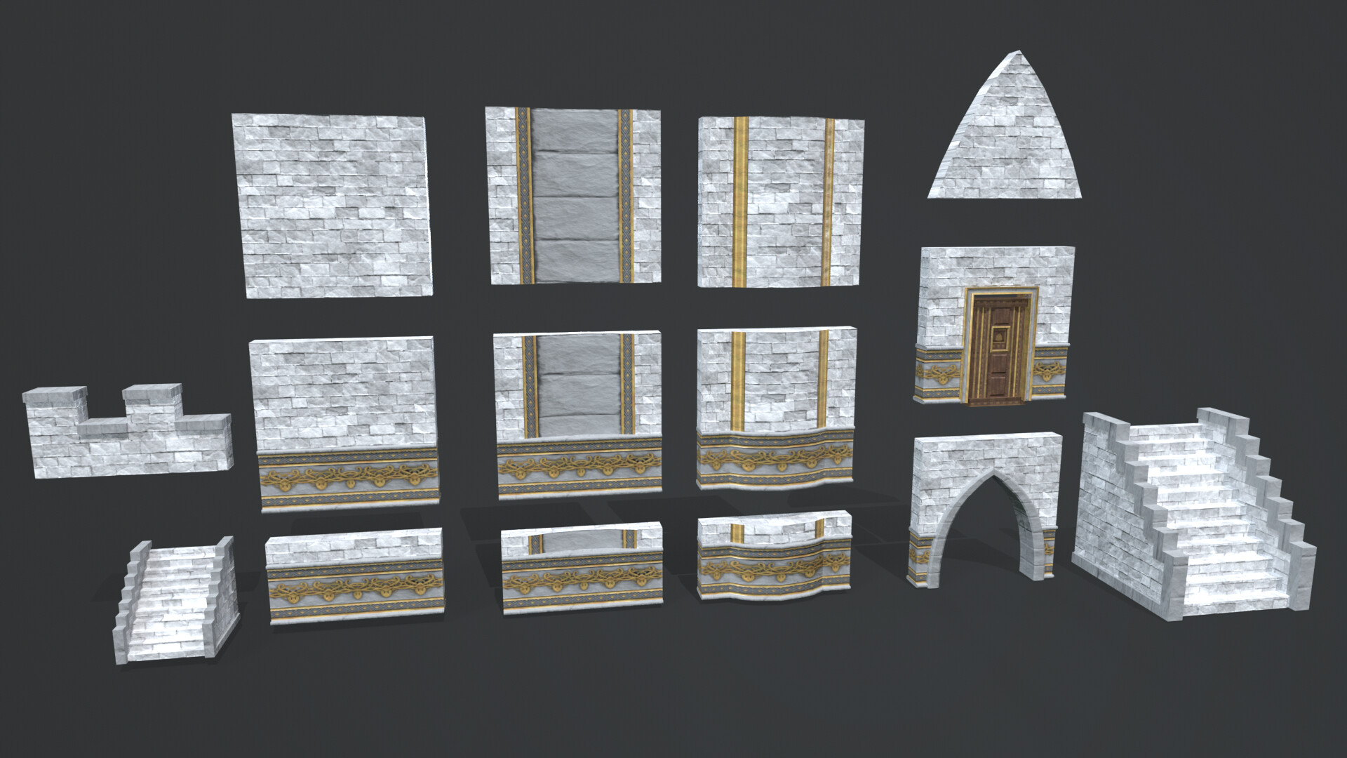 PFM 3D - The Elven Outpost: Modular Wall Assets