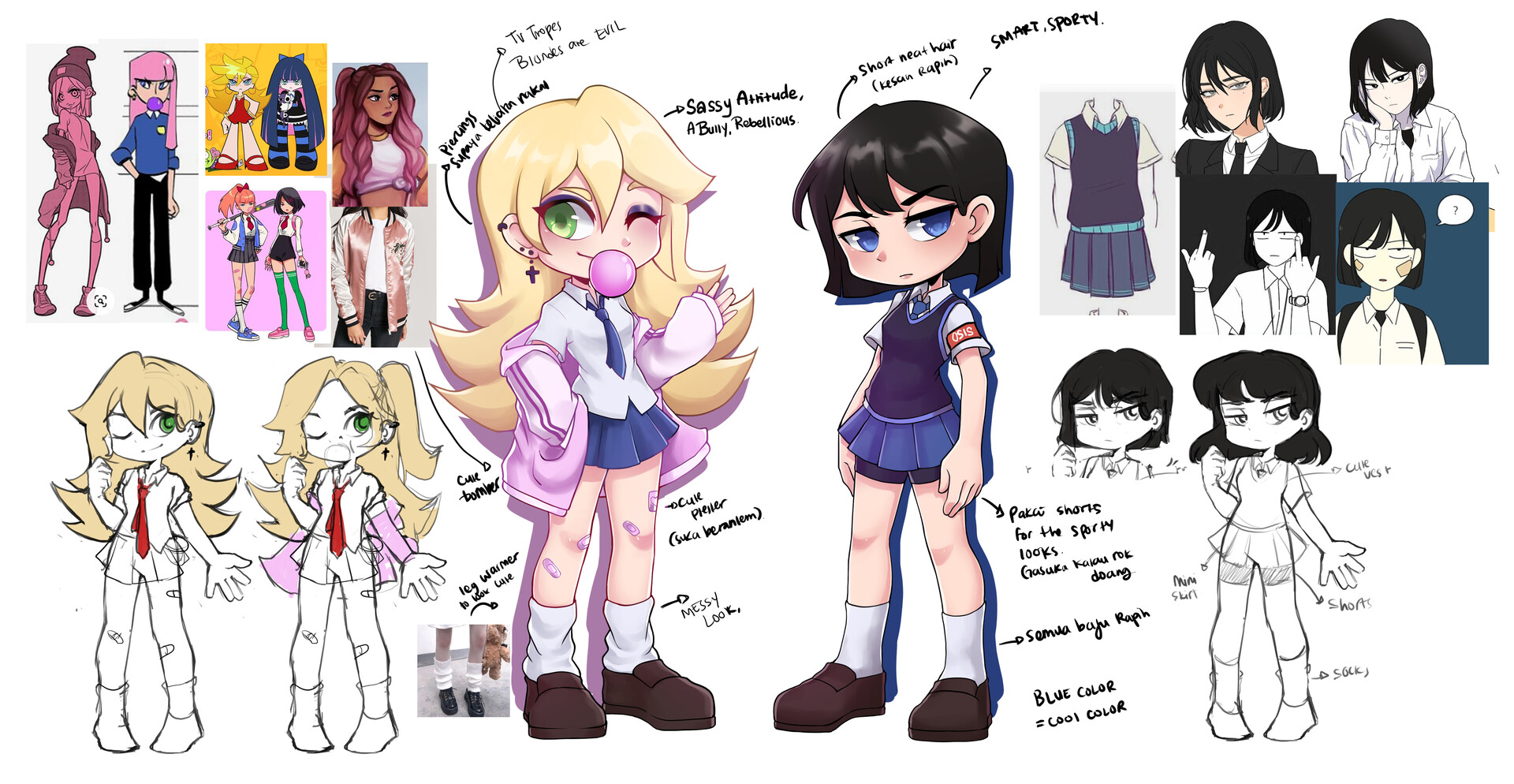 ArtStation - Character Design - Highscool Girl