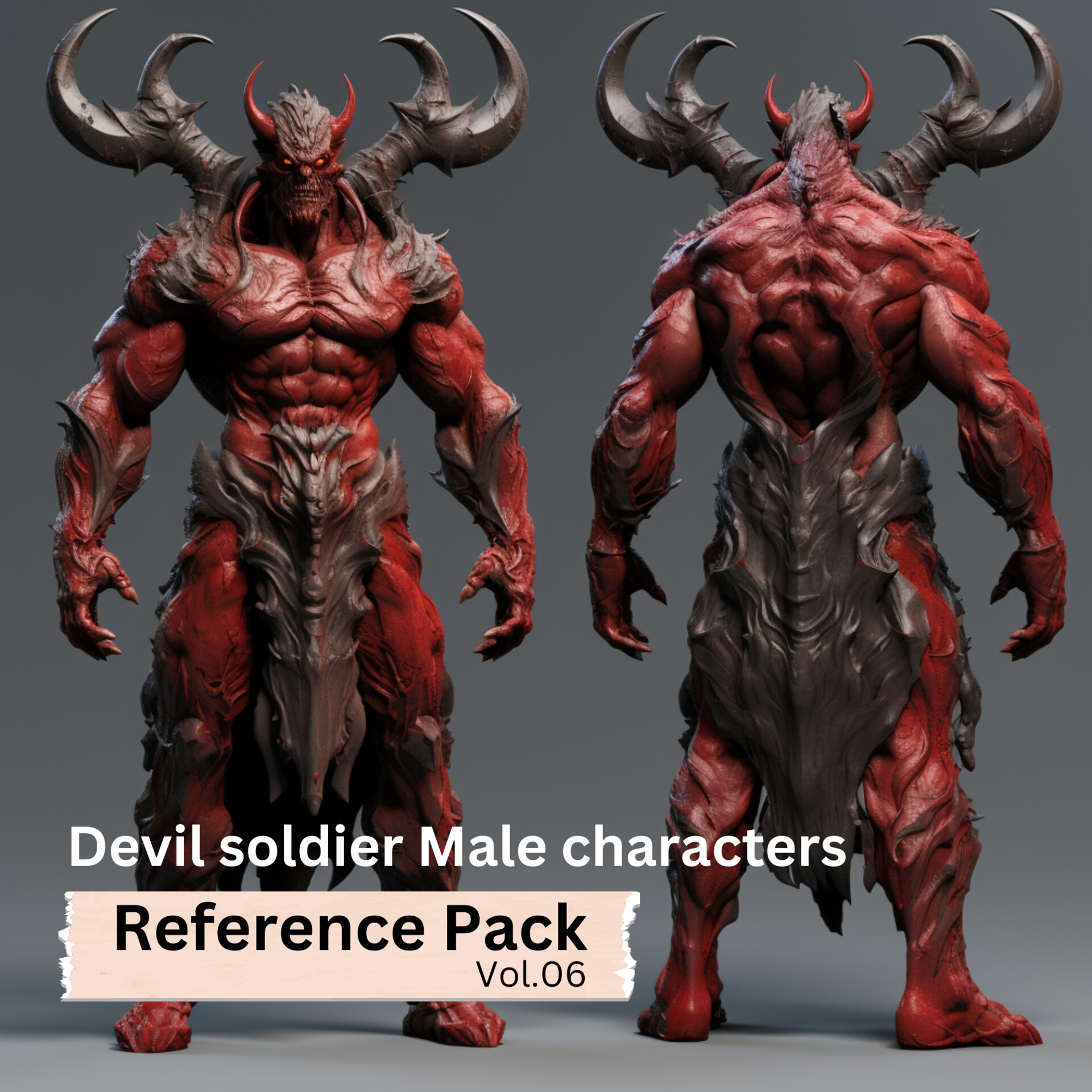 ArtStation - +100 Devil full body characters Refrence pack 4K vol 0.01