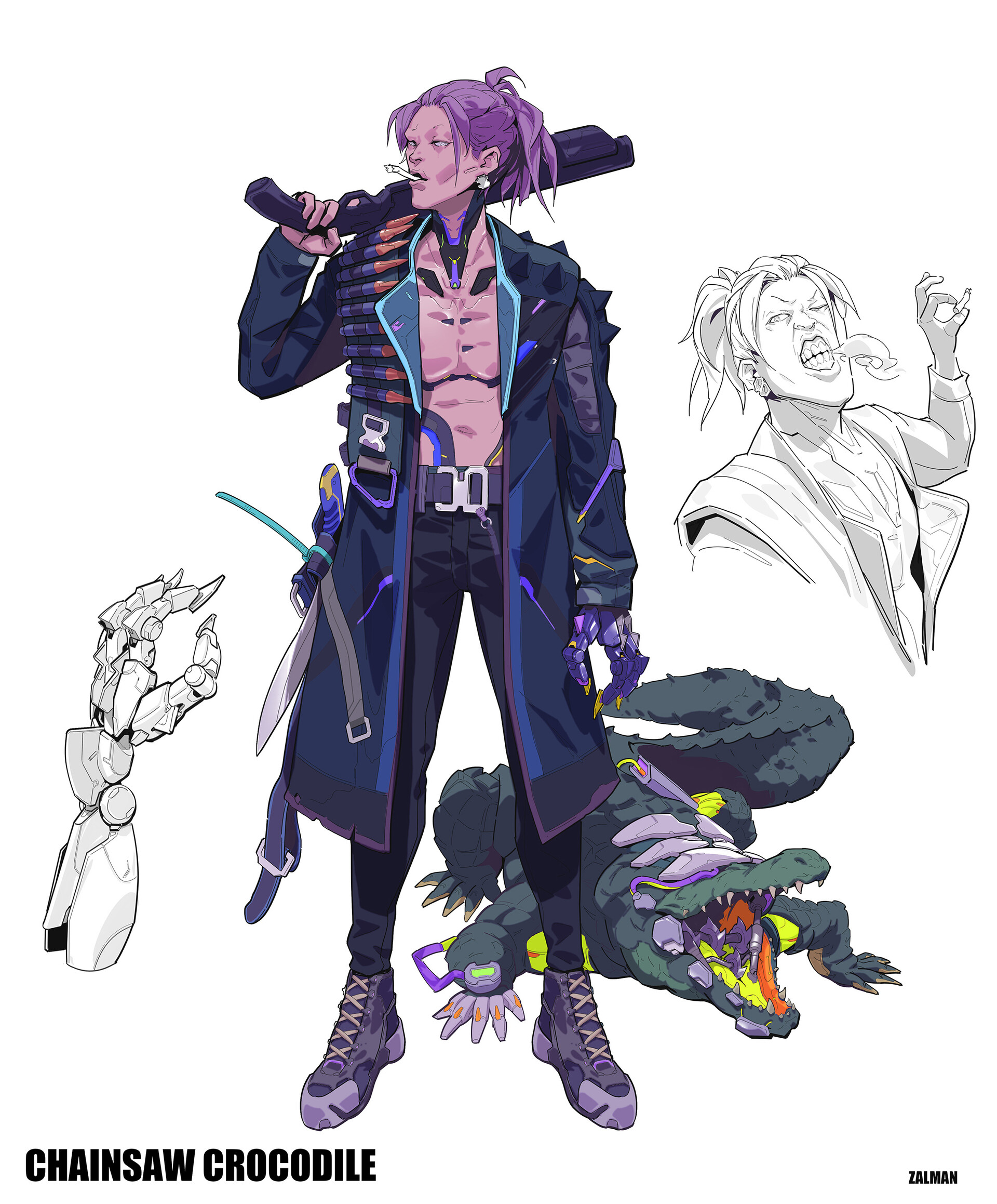 ArtStation - 电锯鳄鱼-Chainsaw crocodile