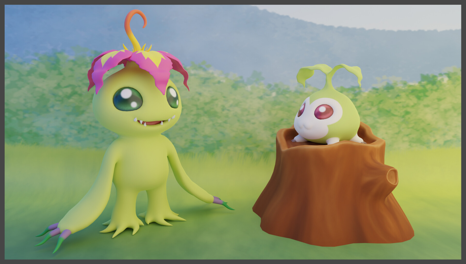 ArtStation - Digimon - Palmon & Tanemon Sculpts