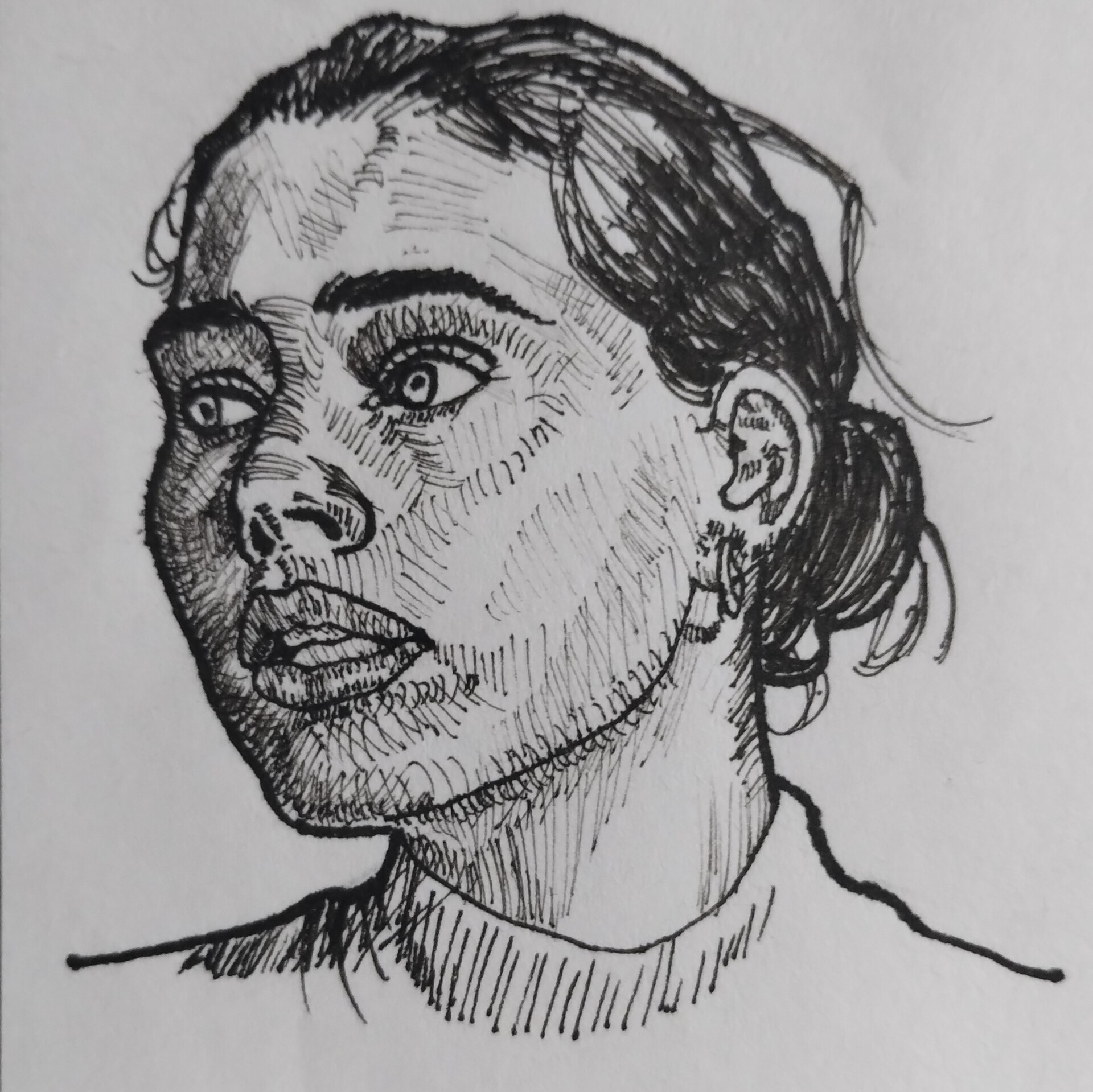 ArtStation - Woman ink sketch