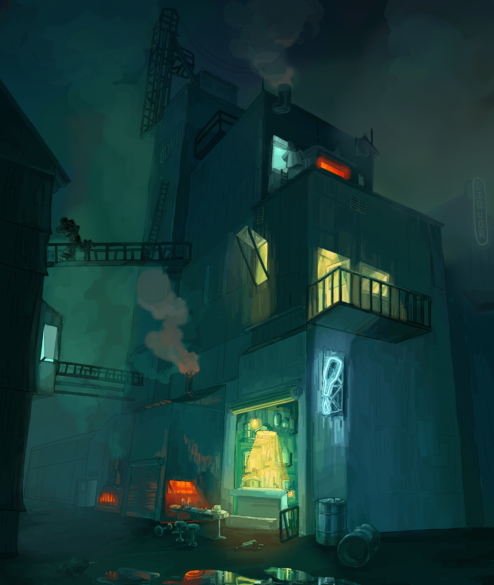 ArtStation - Neon Back Alley