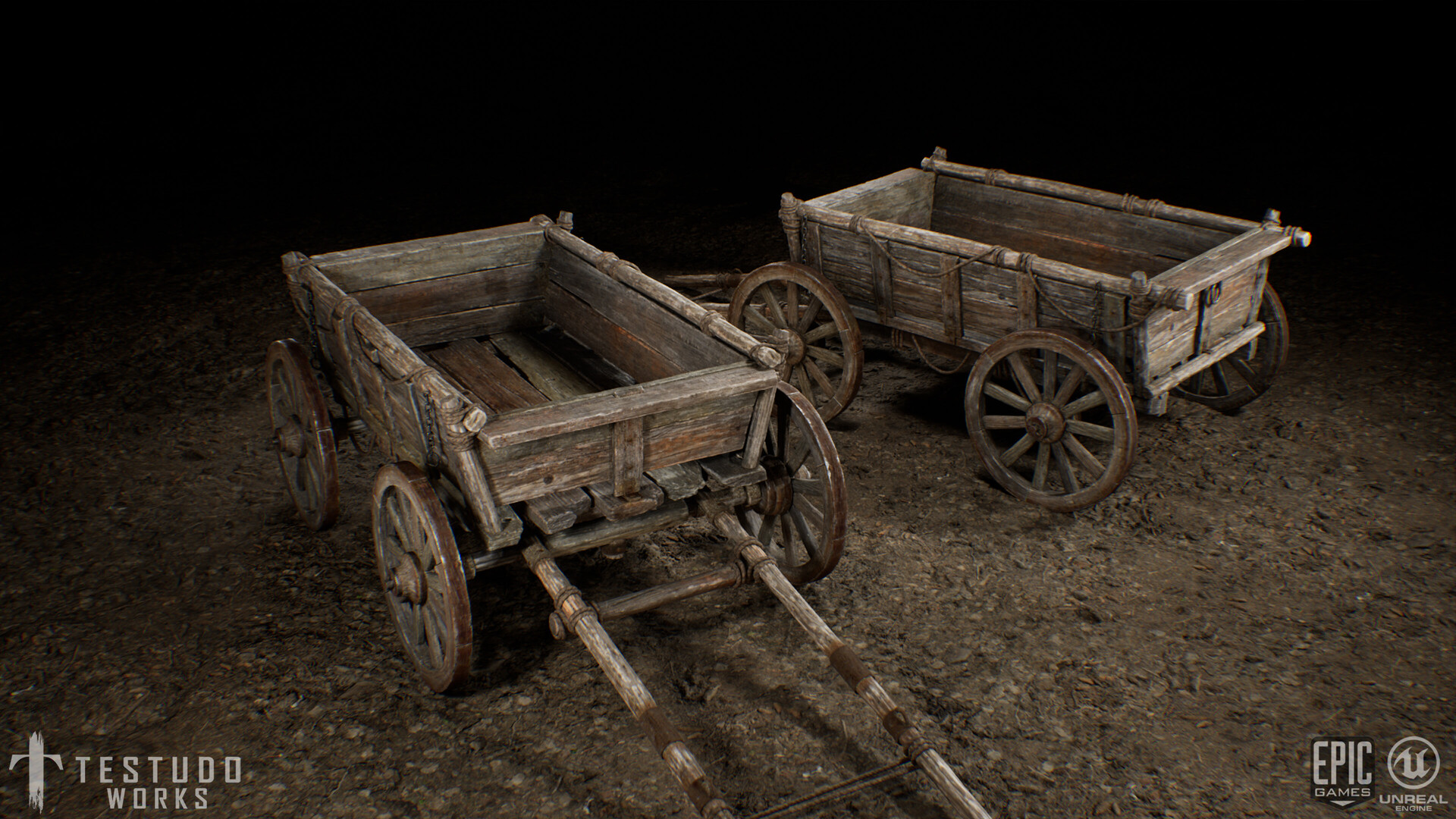Testudo Works - Medieval Misc Props Pack - Wooden Cart 01