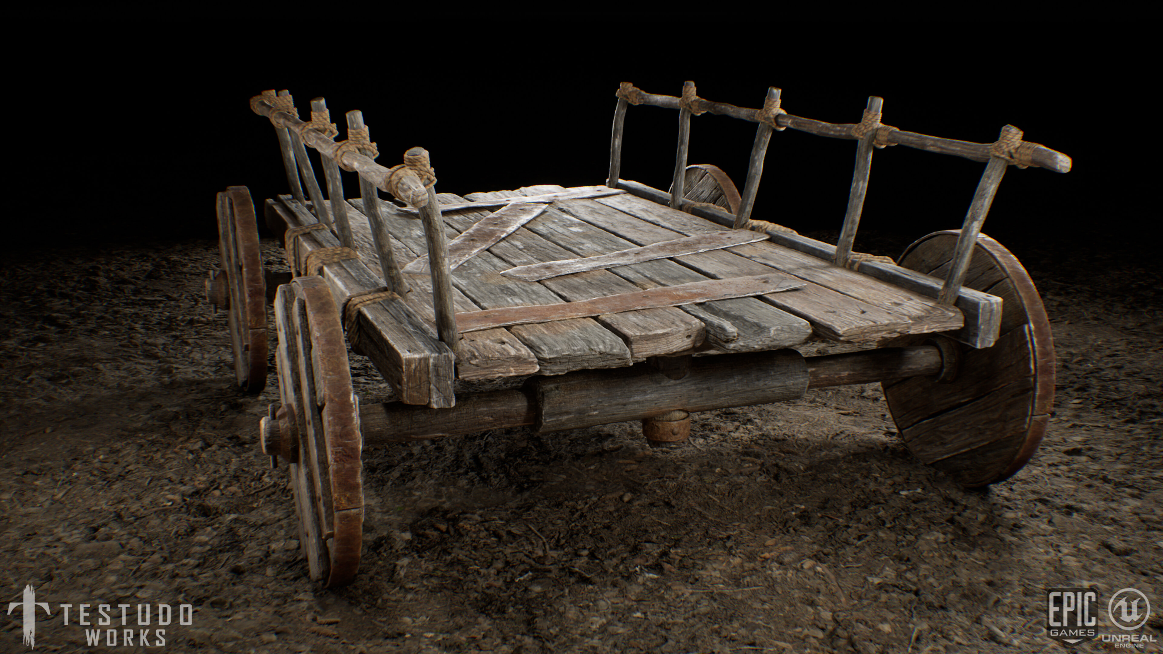 Testudo Works - Medieval Misc Props Pack - Wooden Cart 04