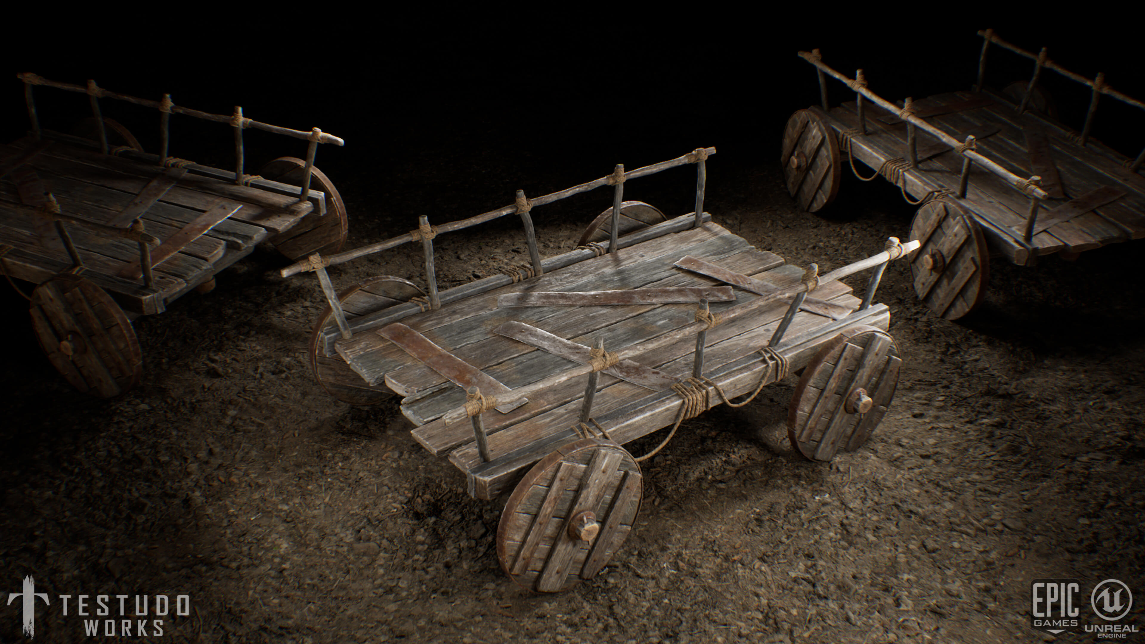 Testudo Works - Medieval Misc Props Pack - Wooden Cart 04