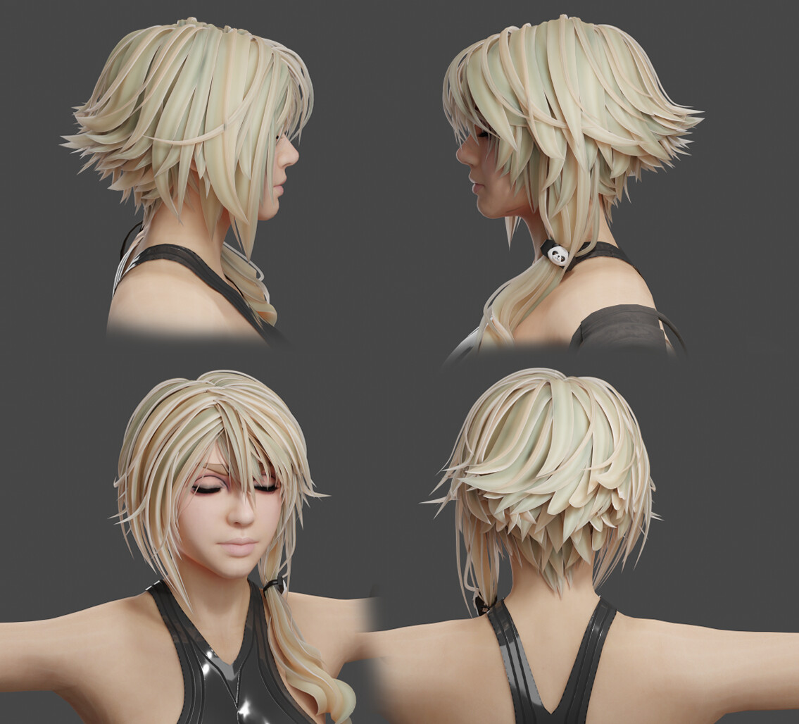 ArtStation - Stylised Hair WIP