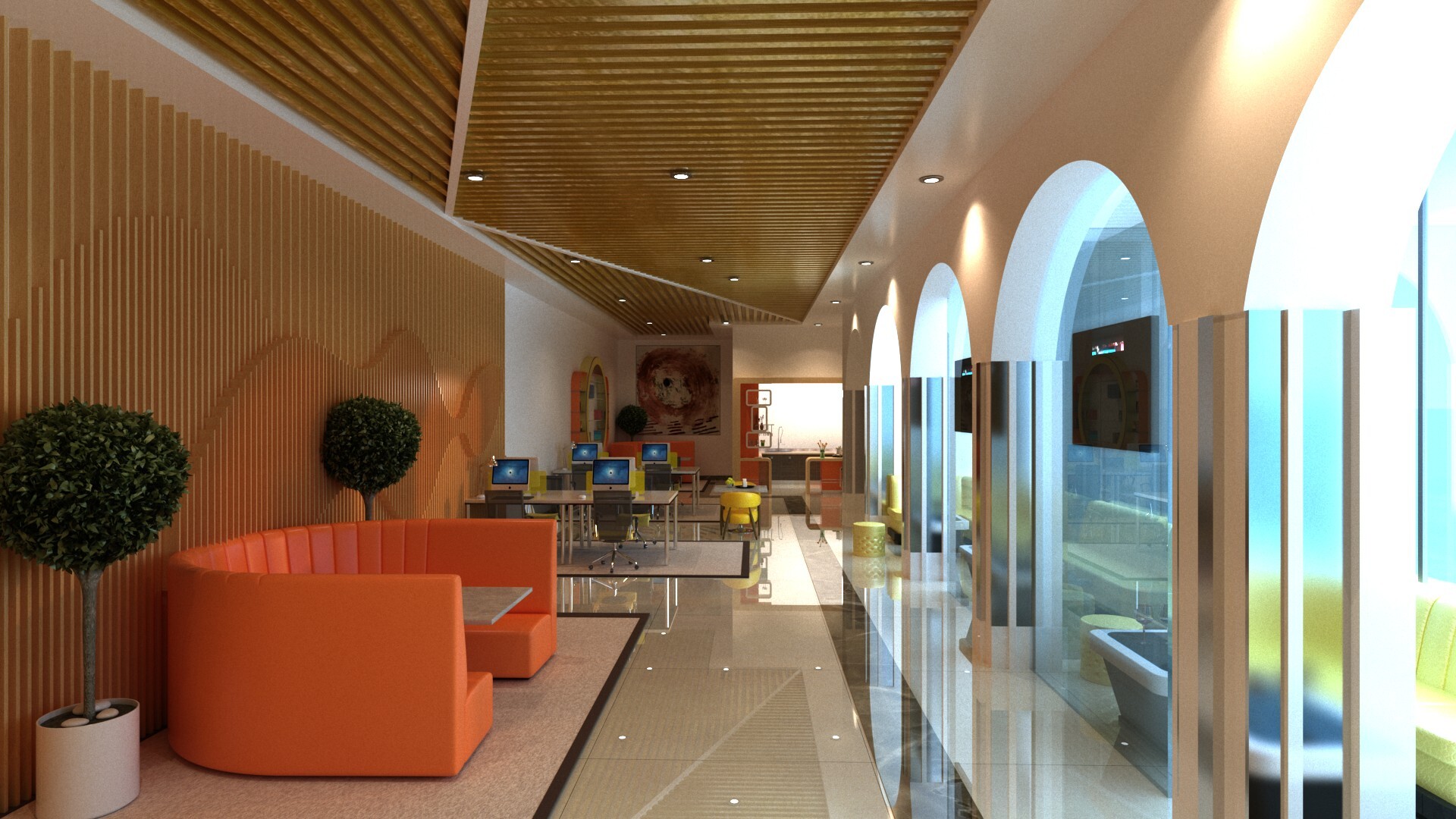 ArtStation - Modern Workspace 3D scene