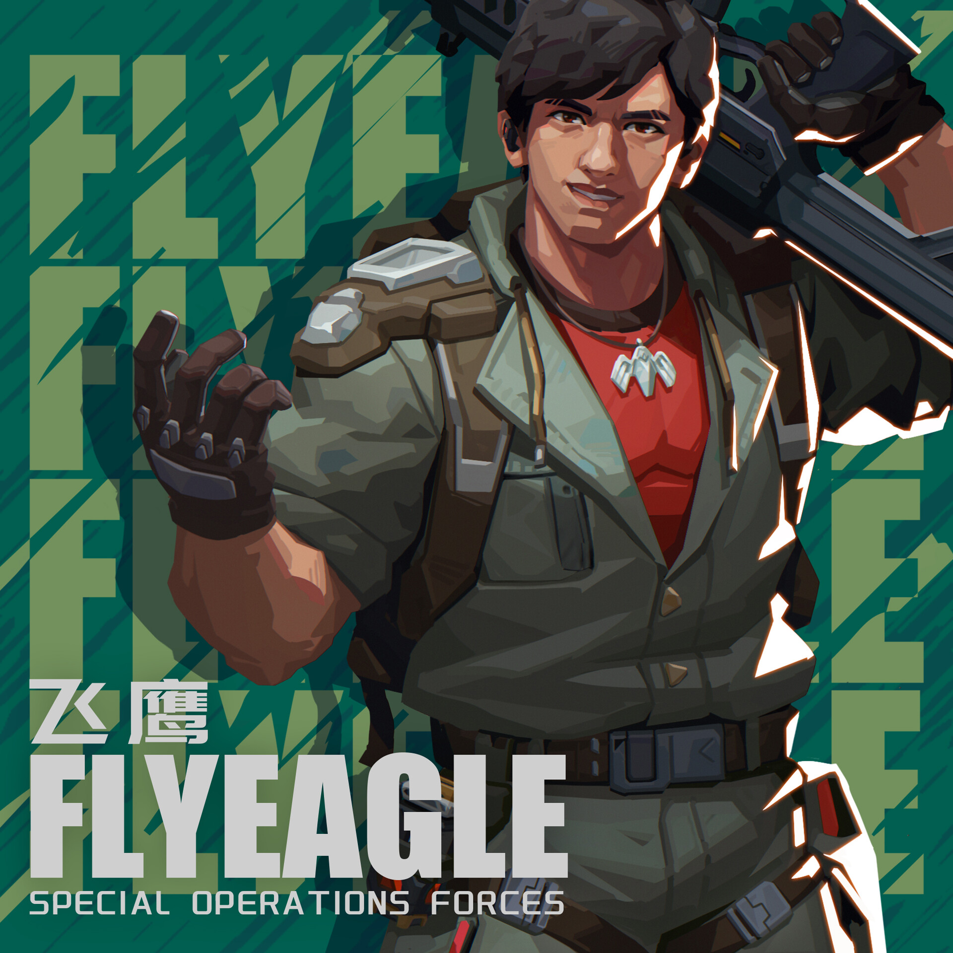 ArtStation - 飞鹰_瓦罗兰特粉丝艺术-Fly Eagle_valorant Game art style practice