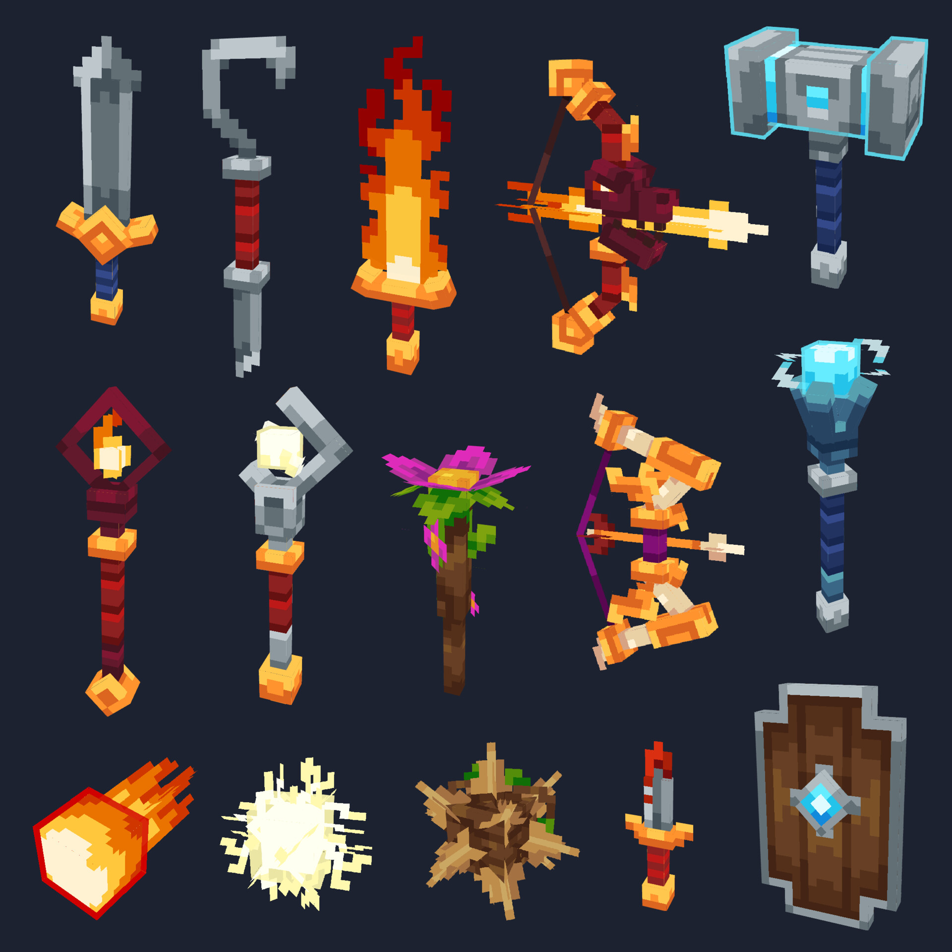 ArtStation - Fantasy minecraft weapons