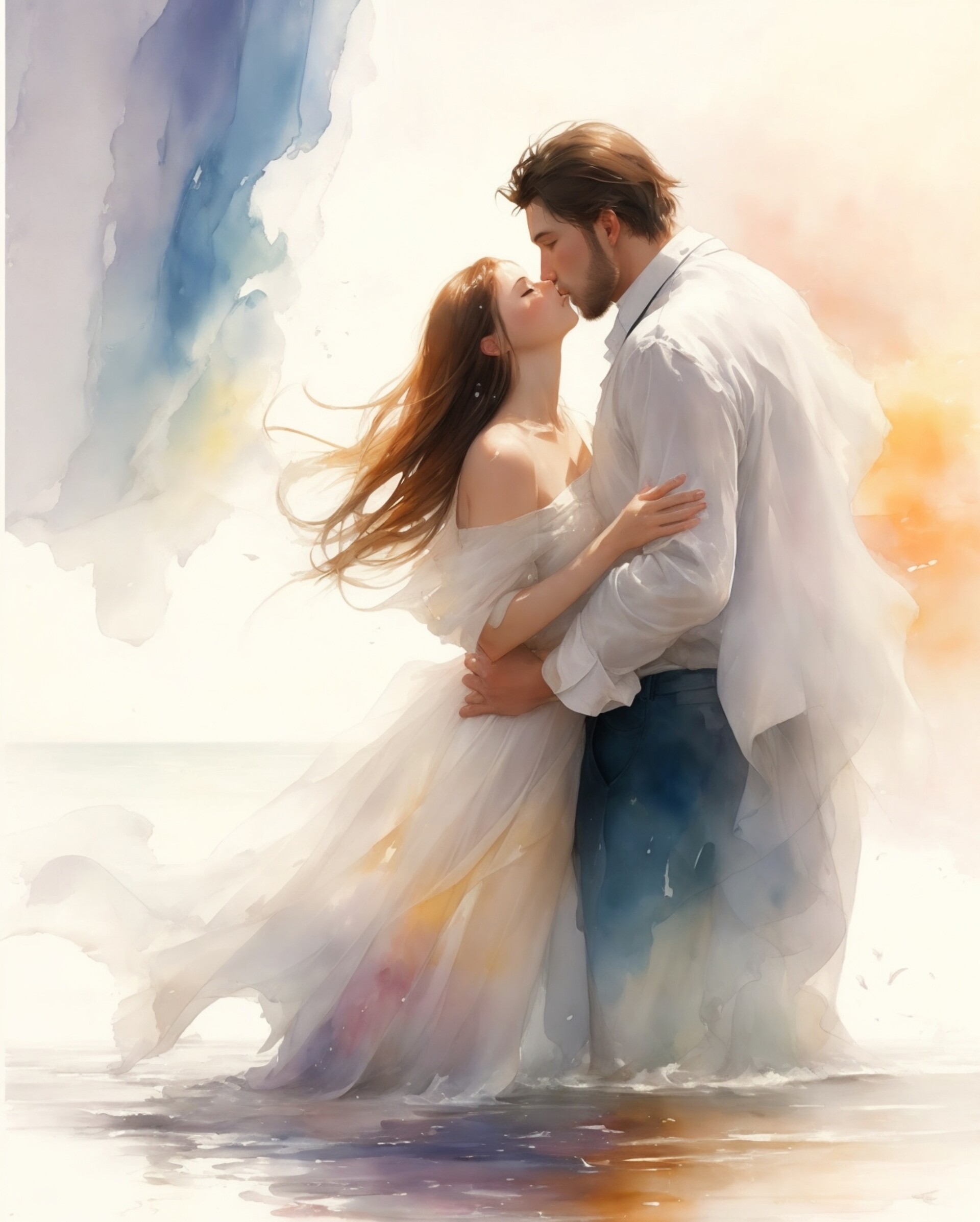 ArtStation - Very Beautiful tender man and woman while kissing