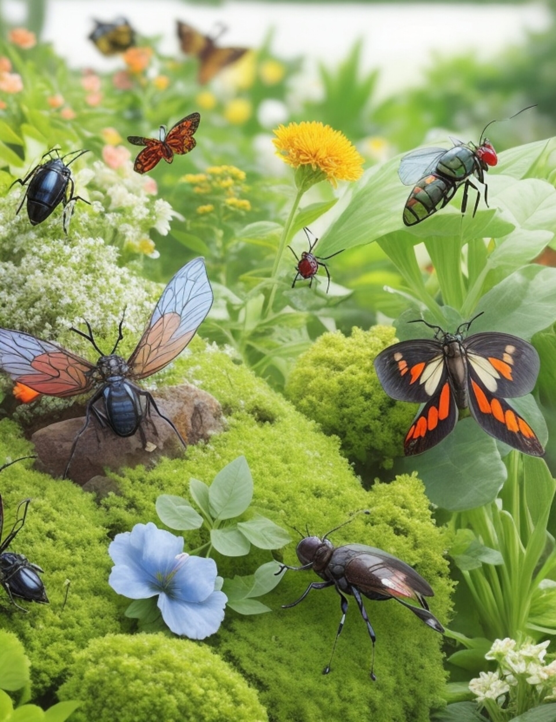 ArtStation - A group of insects in a garden