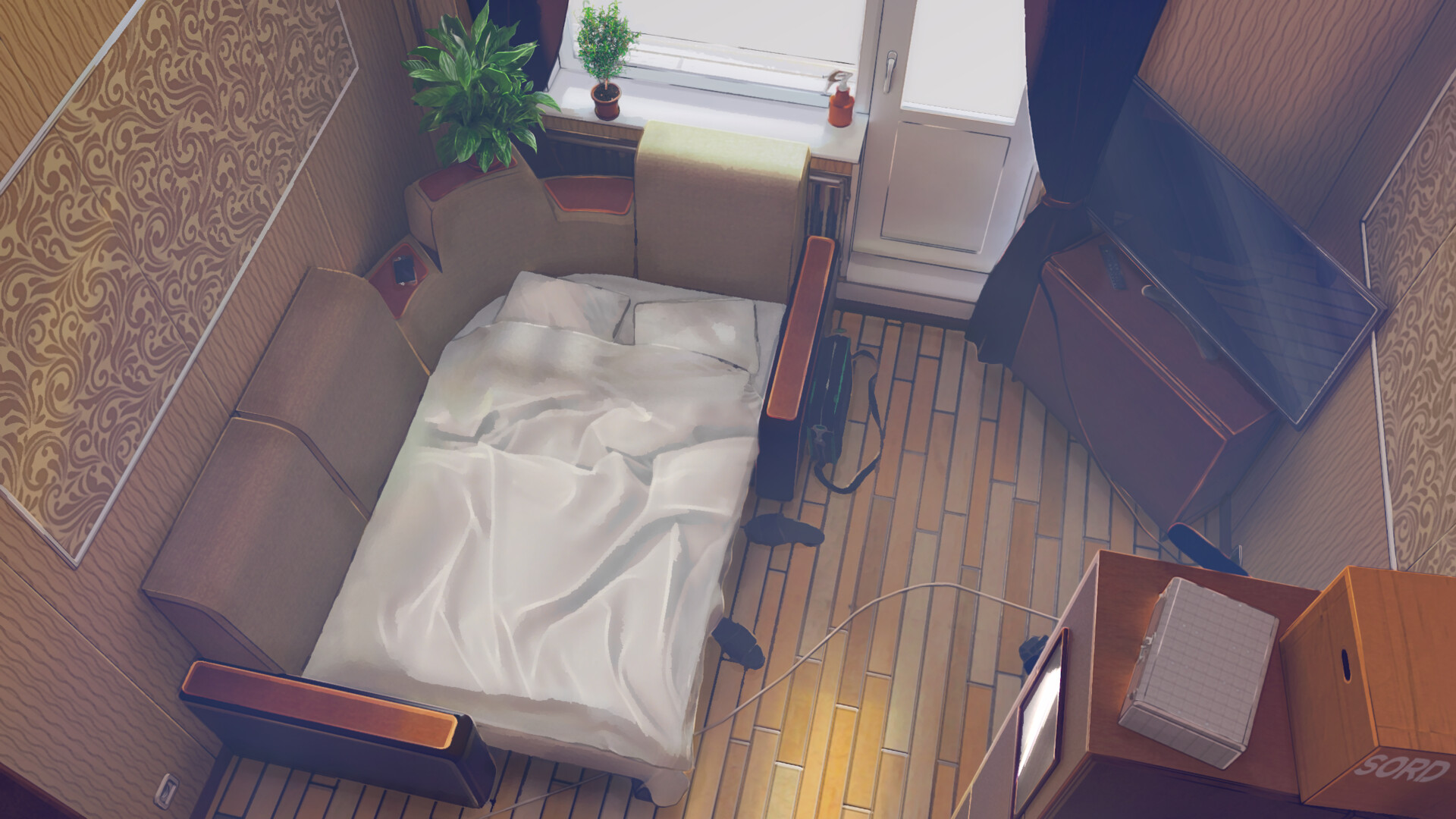 ArtStation - Main Character Room Visual Novel Background - Day Topdown ...