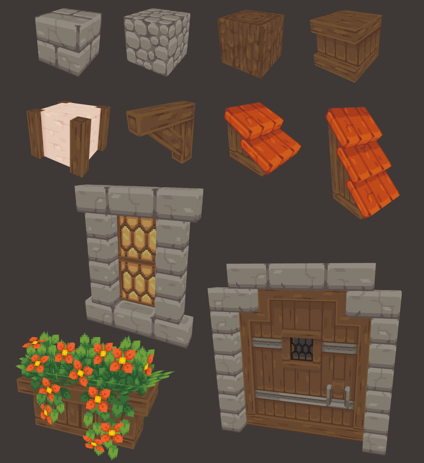 w11shes - Medieval minecraft blocks and decorations