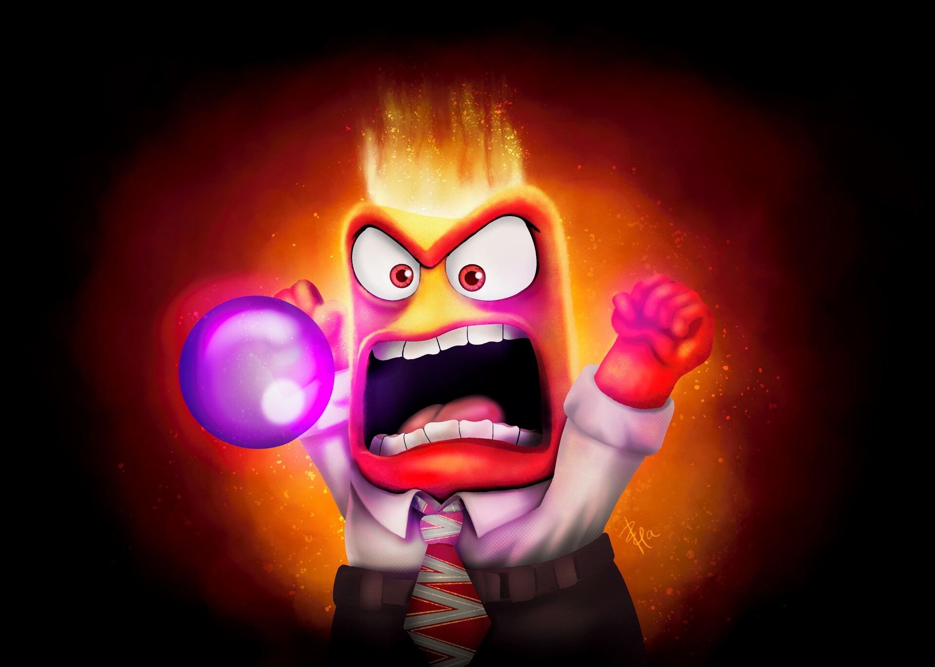 Artstation Anger Inside Out Fanart
