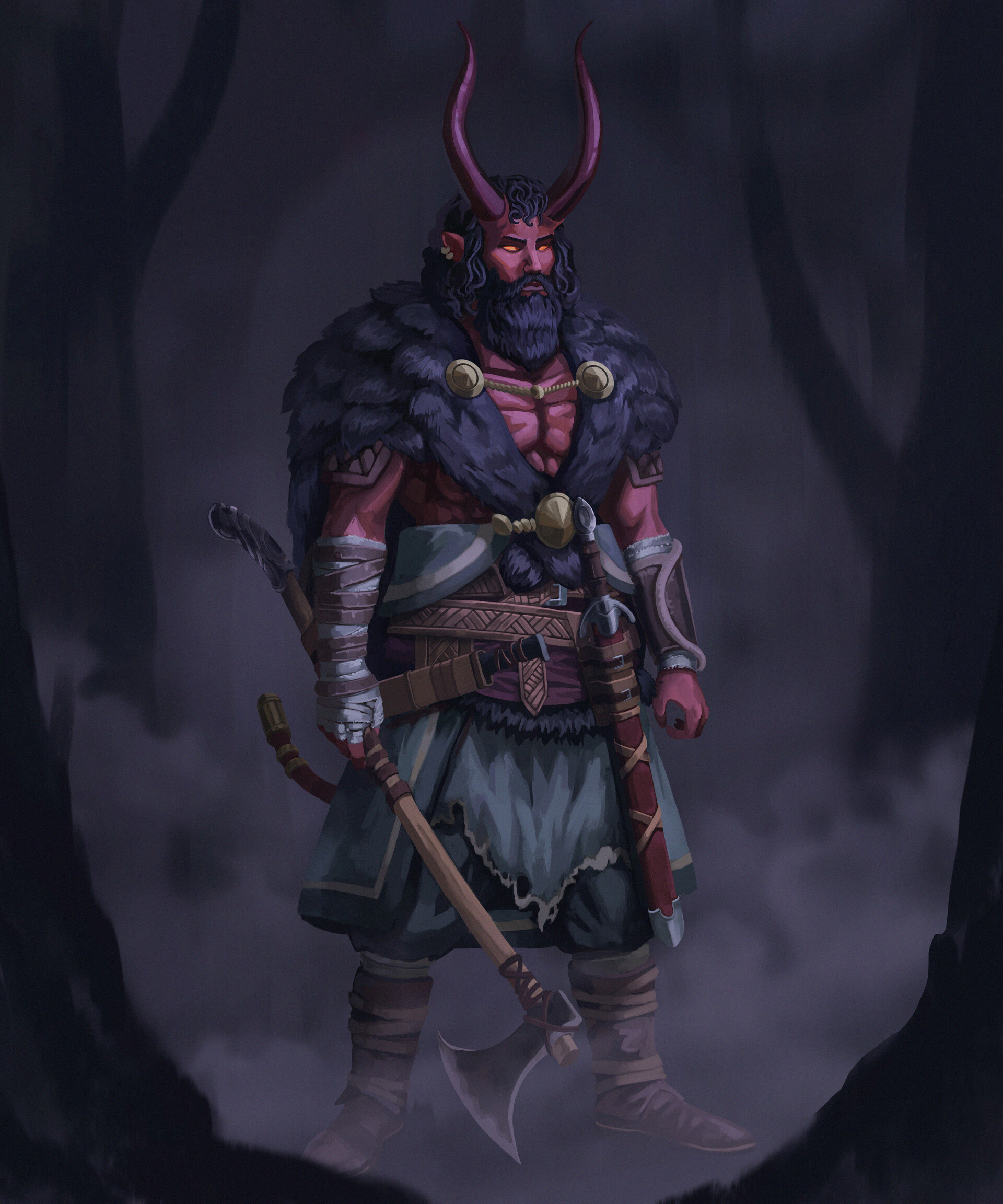 ArtStation - Red, Zealot Tiefling Barbarian