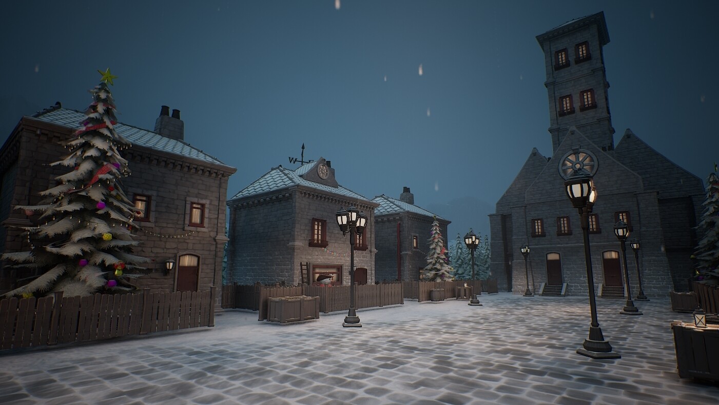 ArtStation - Environment Practice: Christmas Town