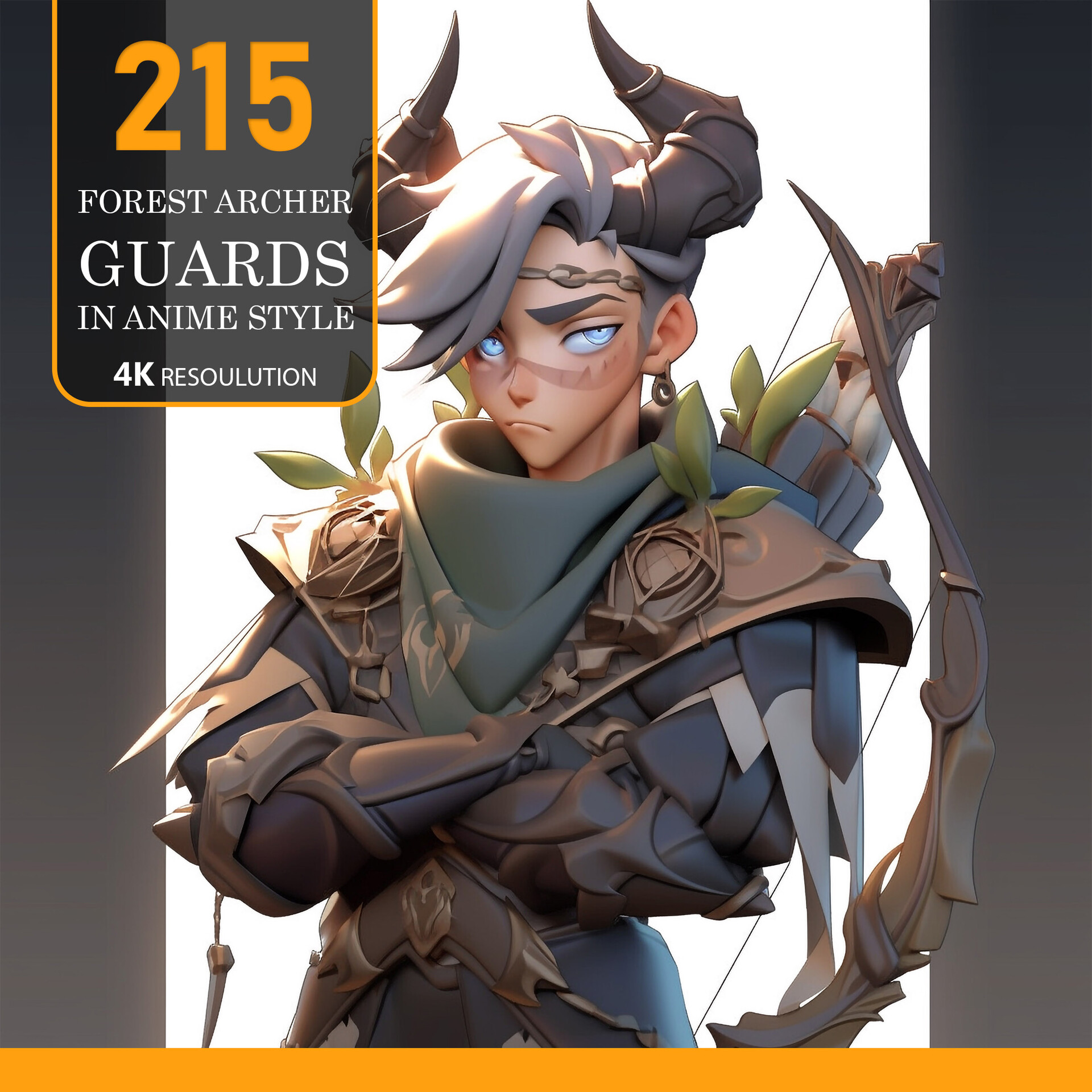 ArtStation - Forest Archer Guard In Anime Style Vol.10 Anime Character ...