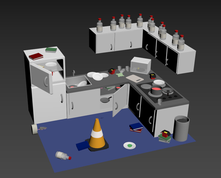 ArtStation - Student Kitchen Scene