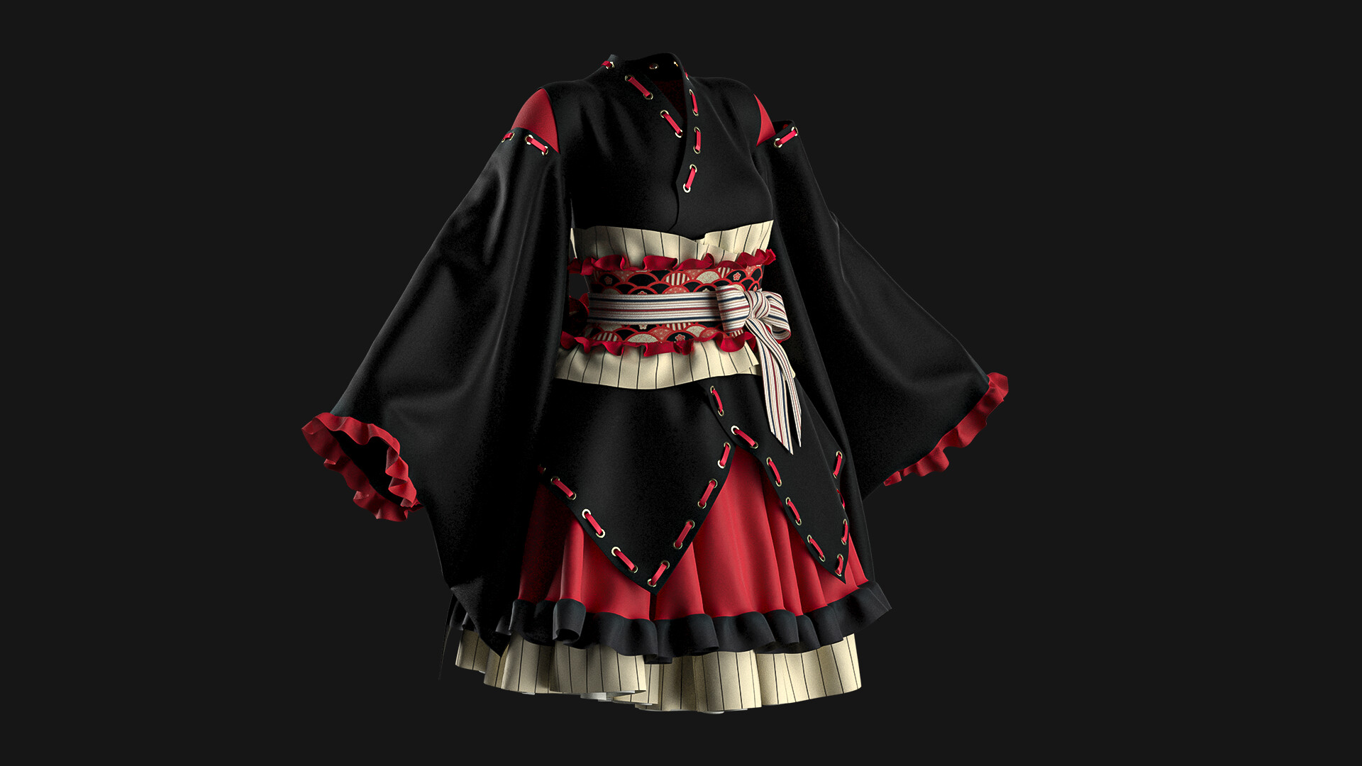 ArtStation - Lolita kimono dress #3