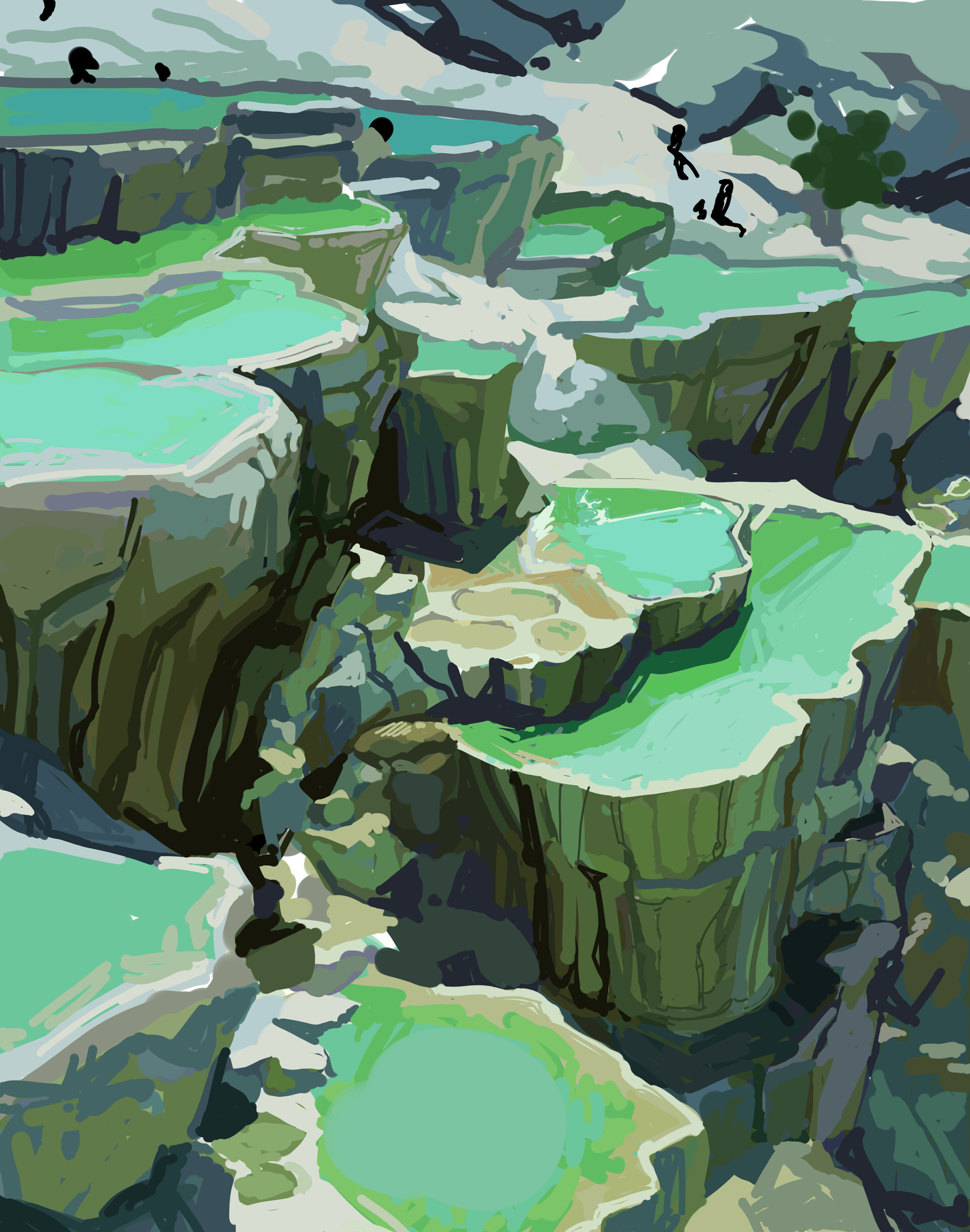 ArtStation - Natural Green Pools Color Study