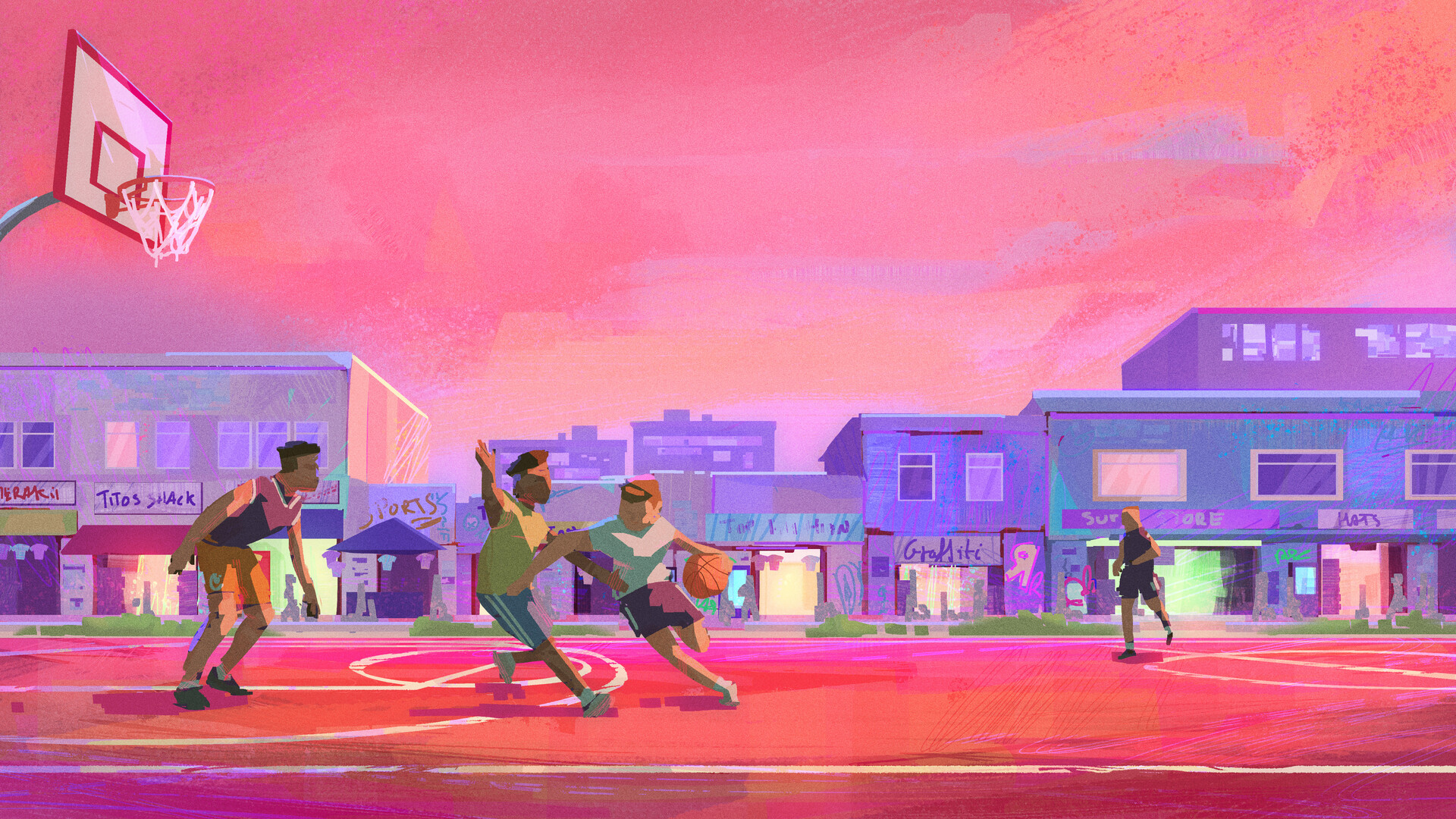 ArtStation - Sunset Basketball