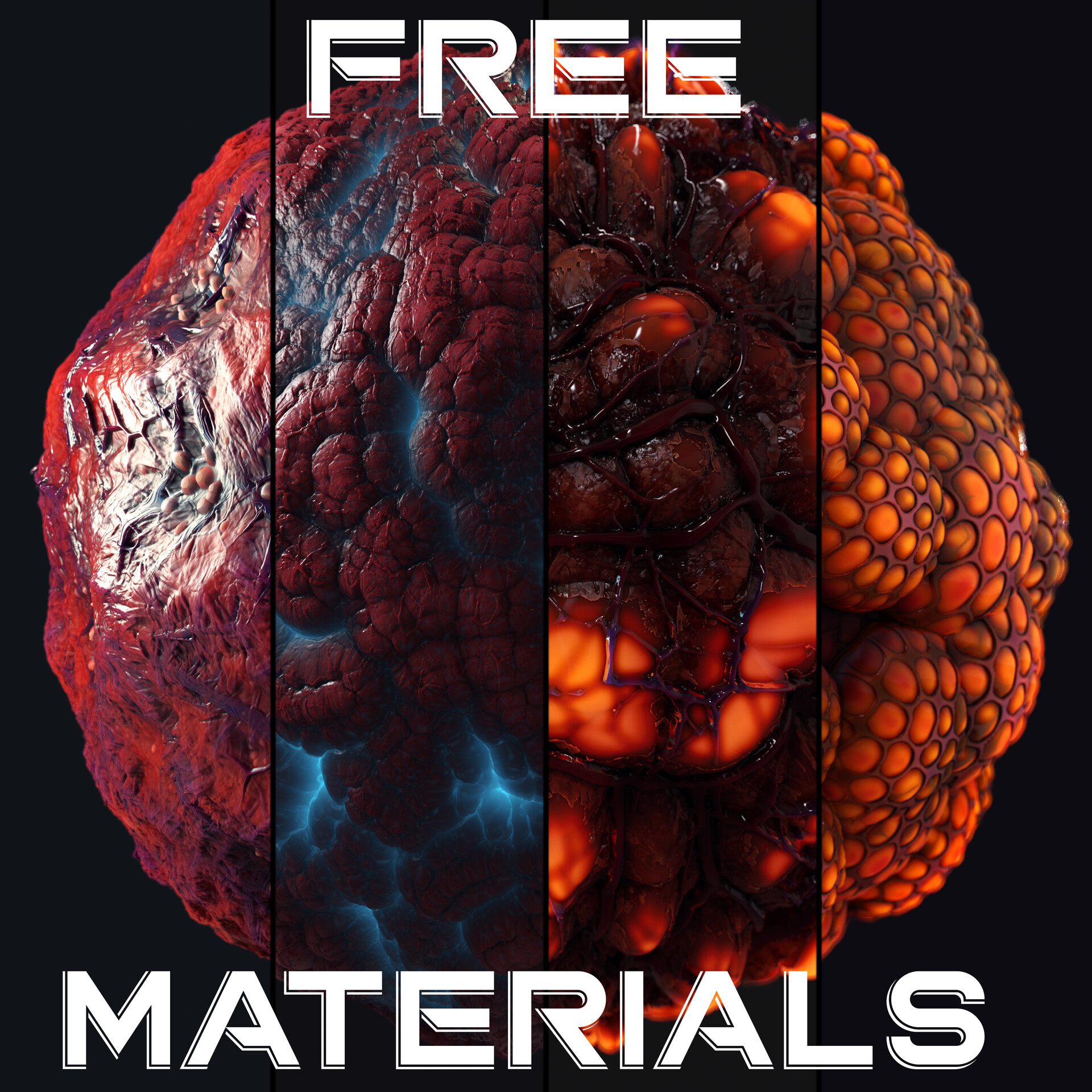 ArtStation - FREE - 4 Alien Materials Seamless Texture PBR 4K