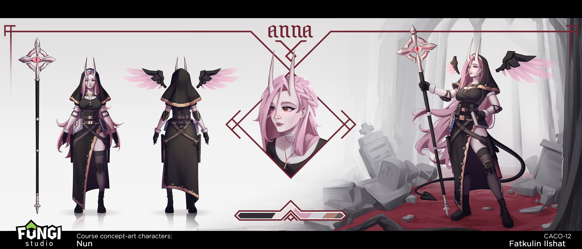 ArtStation - Nun and wolf