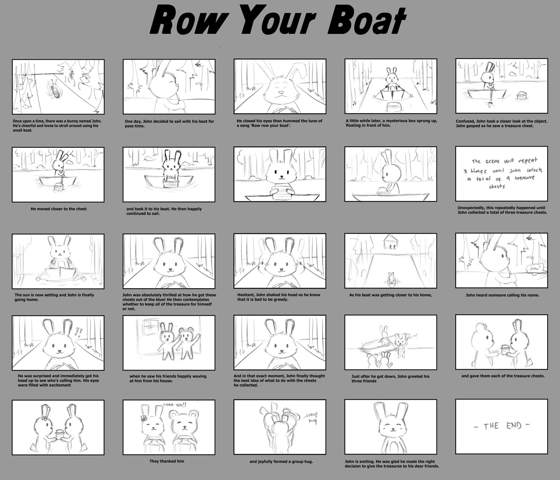 ArtStation - Row your boat storyboard for an activity