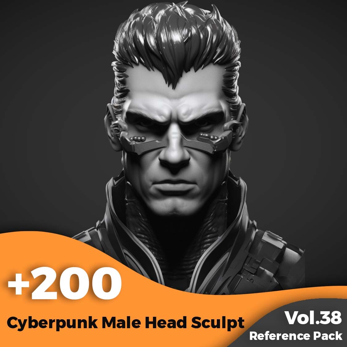 ArtStation - +200 Cyberpunk Male Head Sculpt(4k)