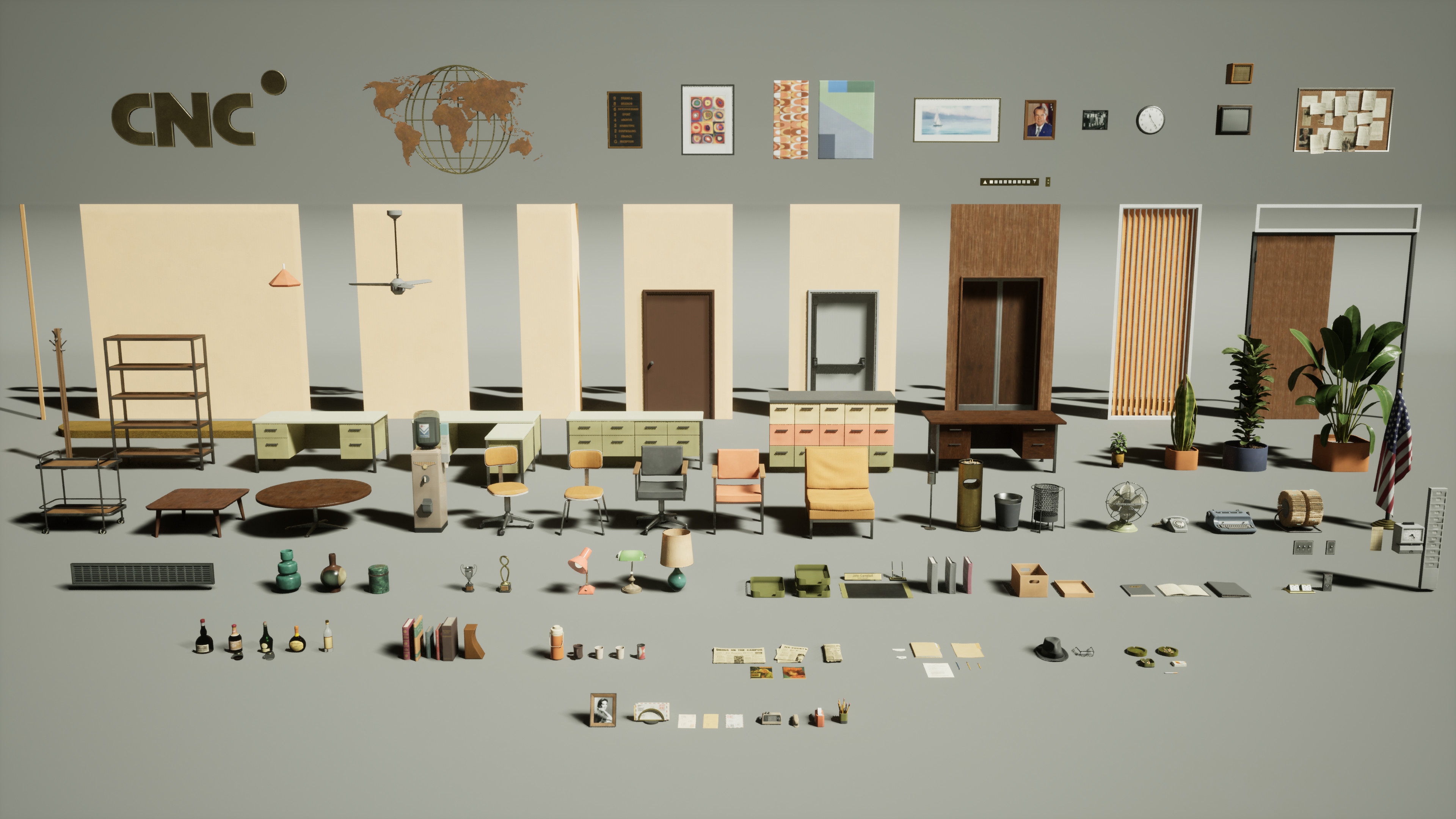 Dennis Levi - 70s Office Environment - Game Ready