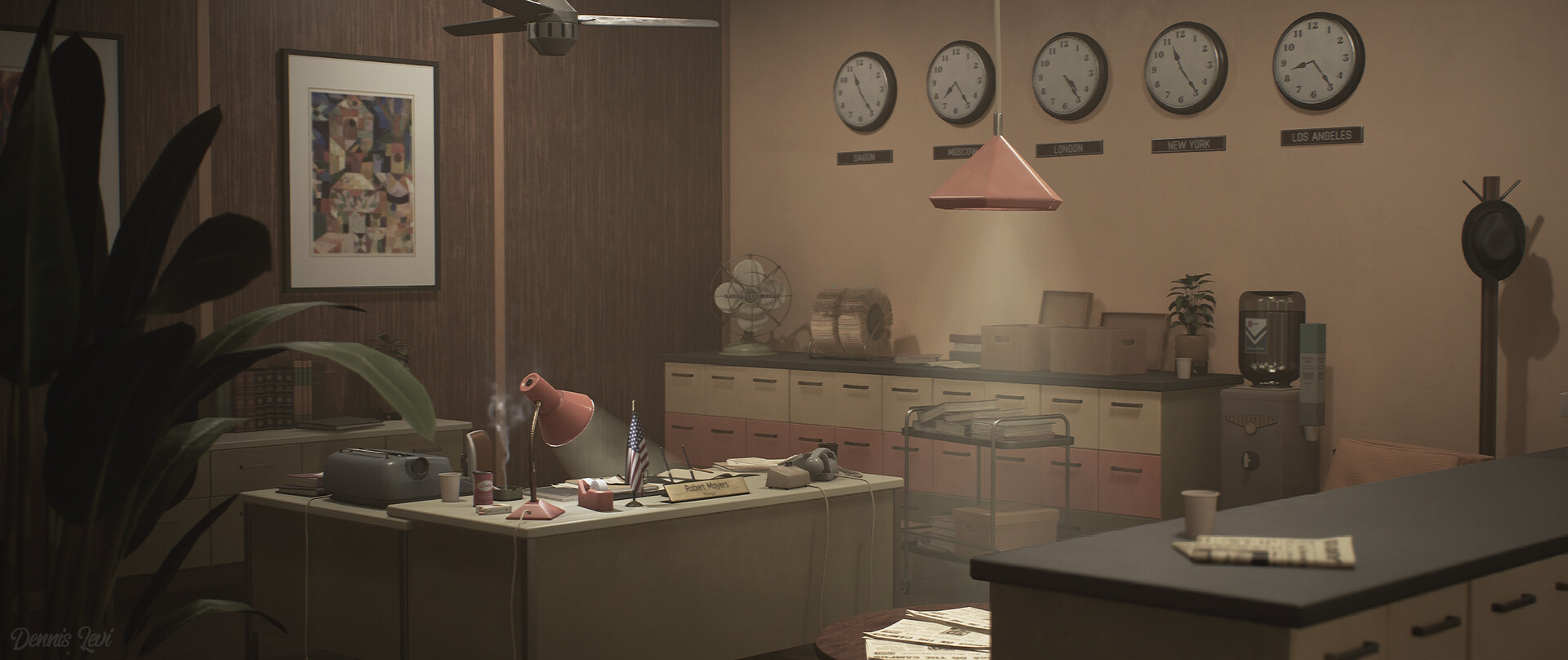 Dennis Levi - 70s Office Environment - Game Ready