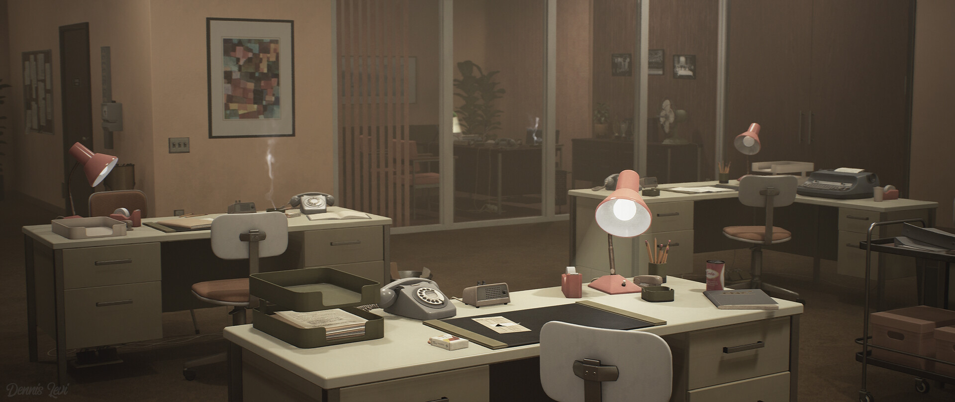 Dennis Levi - 70s Office Environment - Game Ready