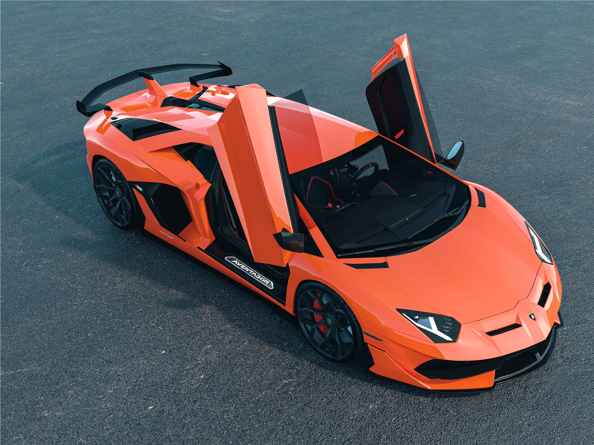 ArtStation - LAMBORGHINI AVENTADOR SVJ - Orange Fire | Full CGI