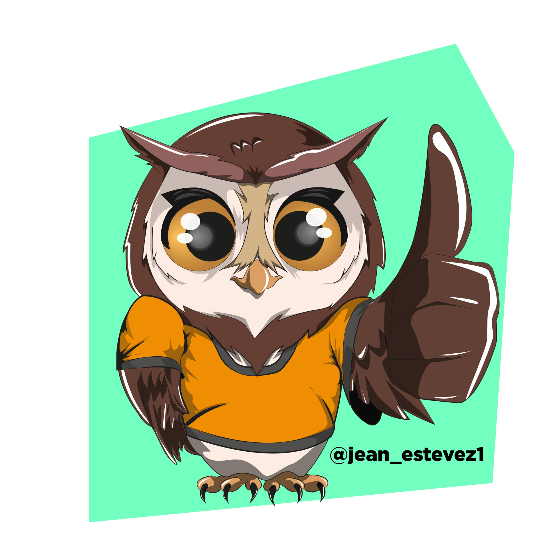 ArtStation - Owl sticker "OK"