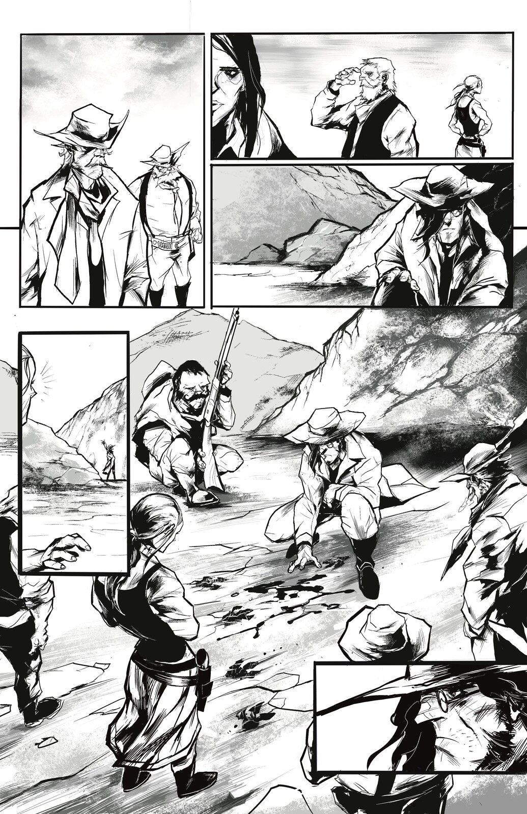 Joseph Parangue - Moon Cursed / comic page interiors