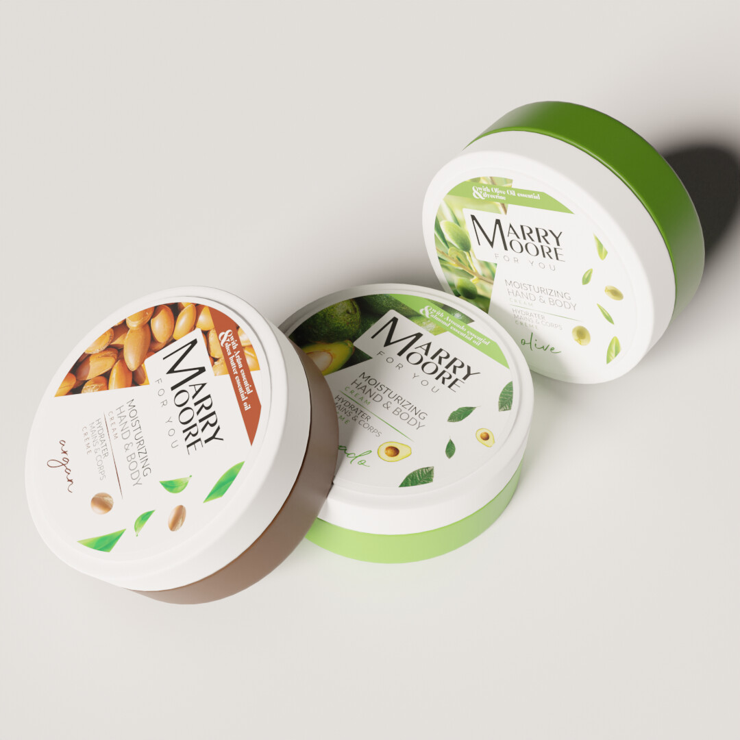 ArtStation - Hand & Body Cream Label Design & Product Modelling