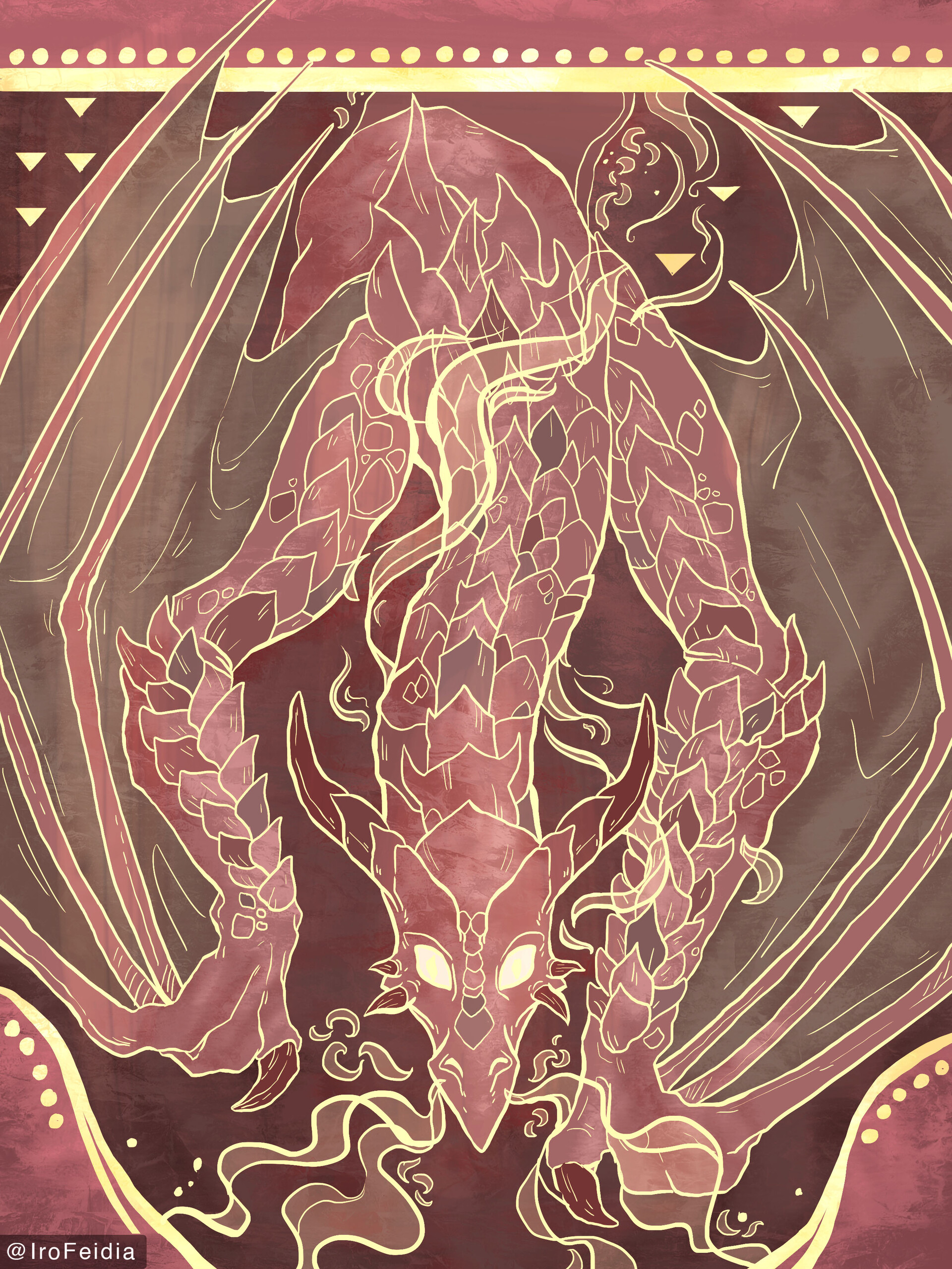 ArtStation - Fire Dragon Mural