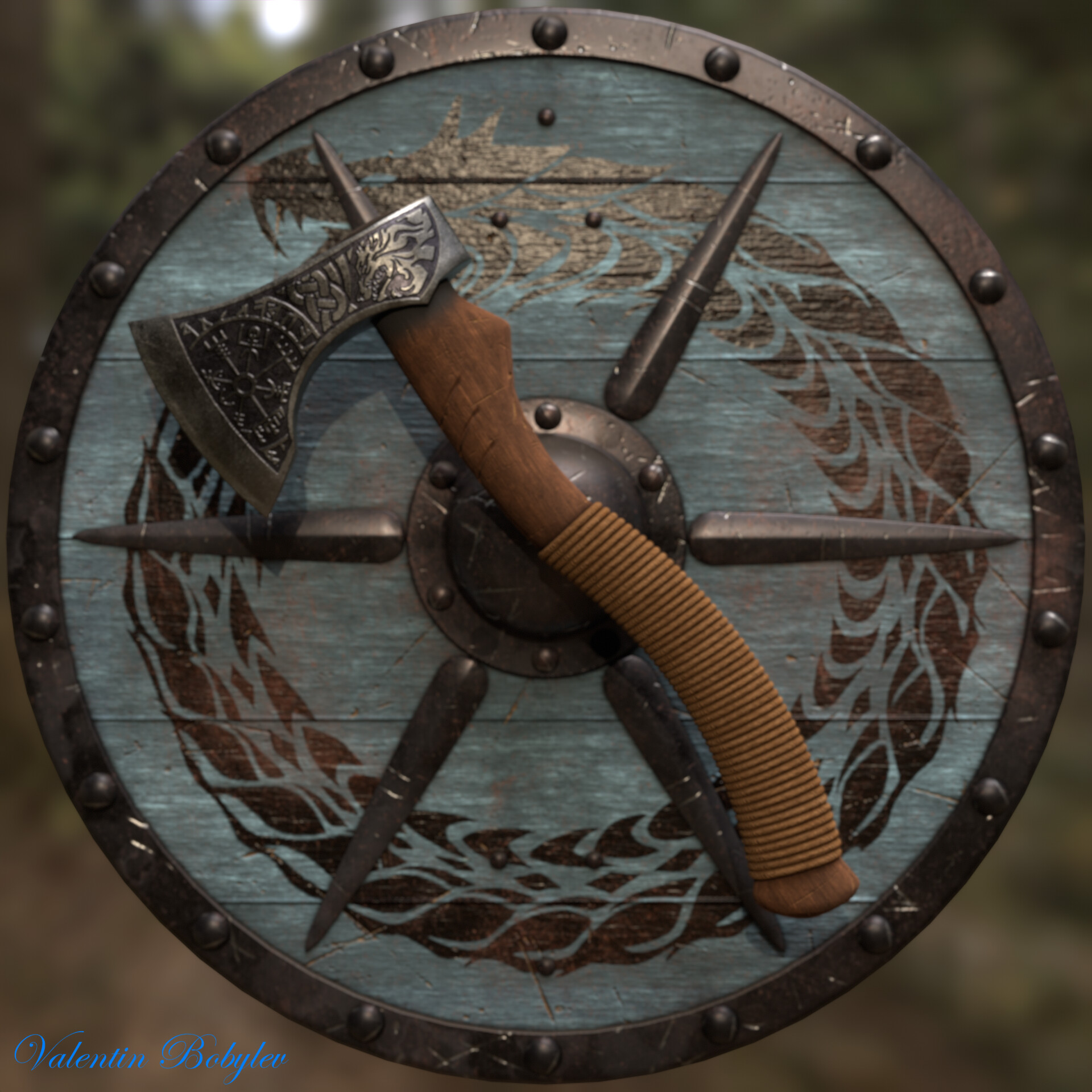 Viking Axe And Shield 