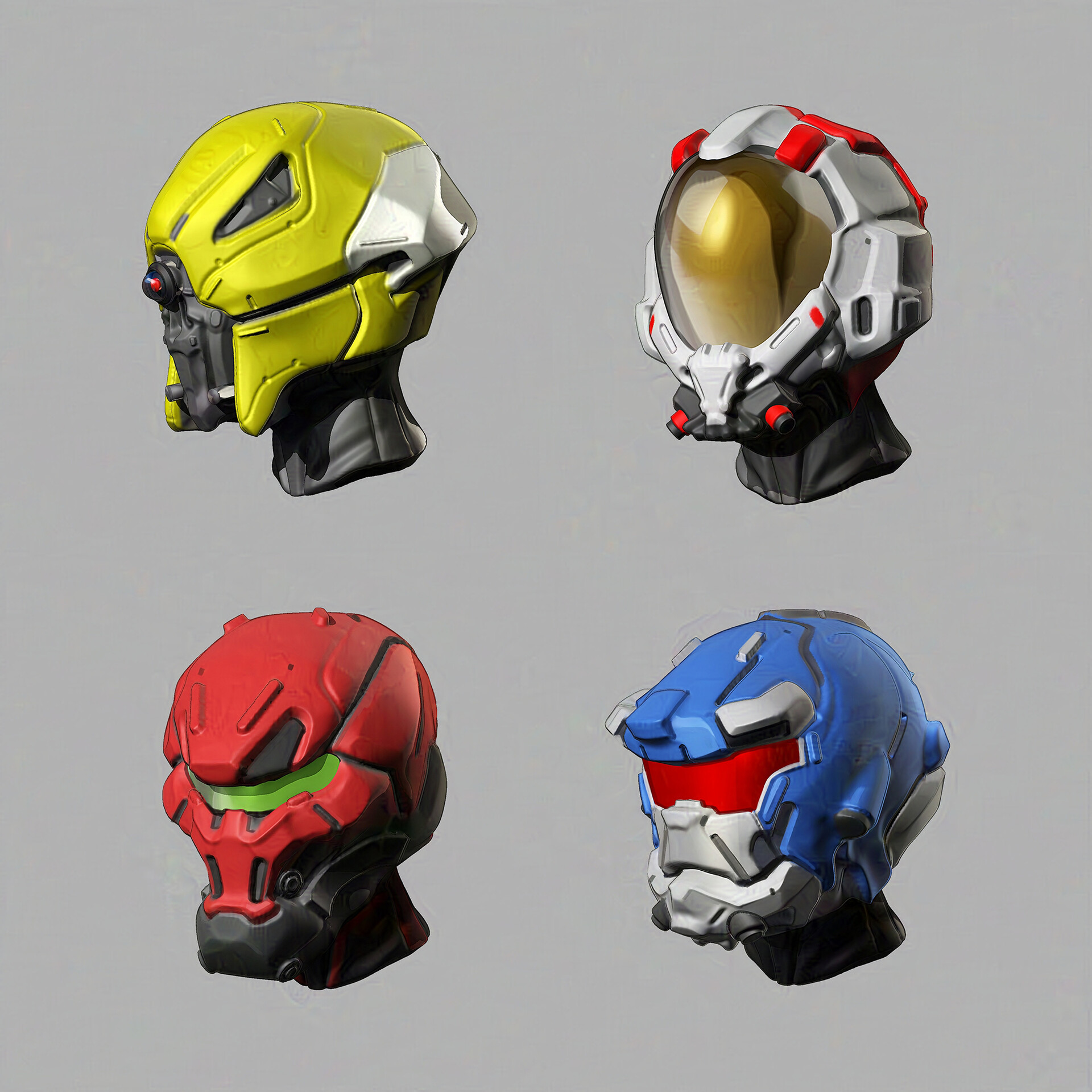 ArtStation - Helmet sketches