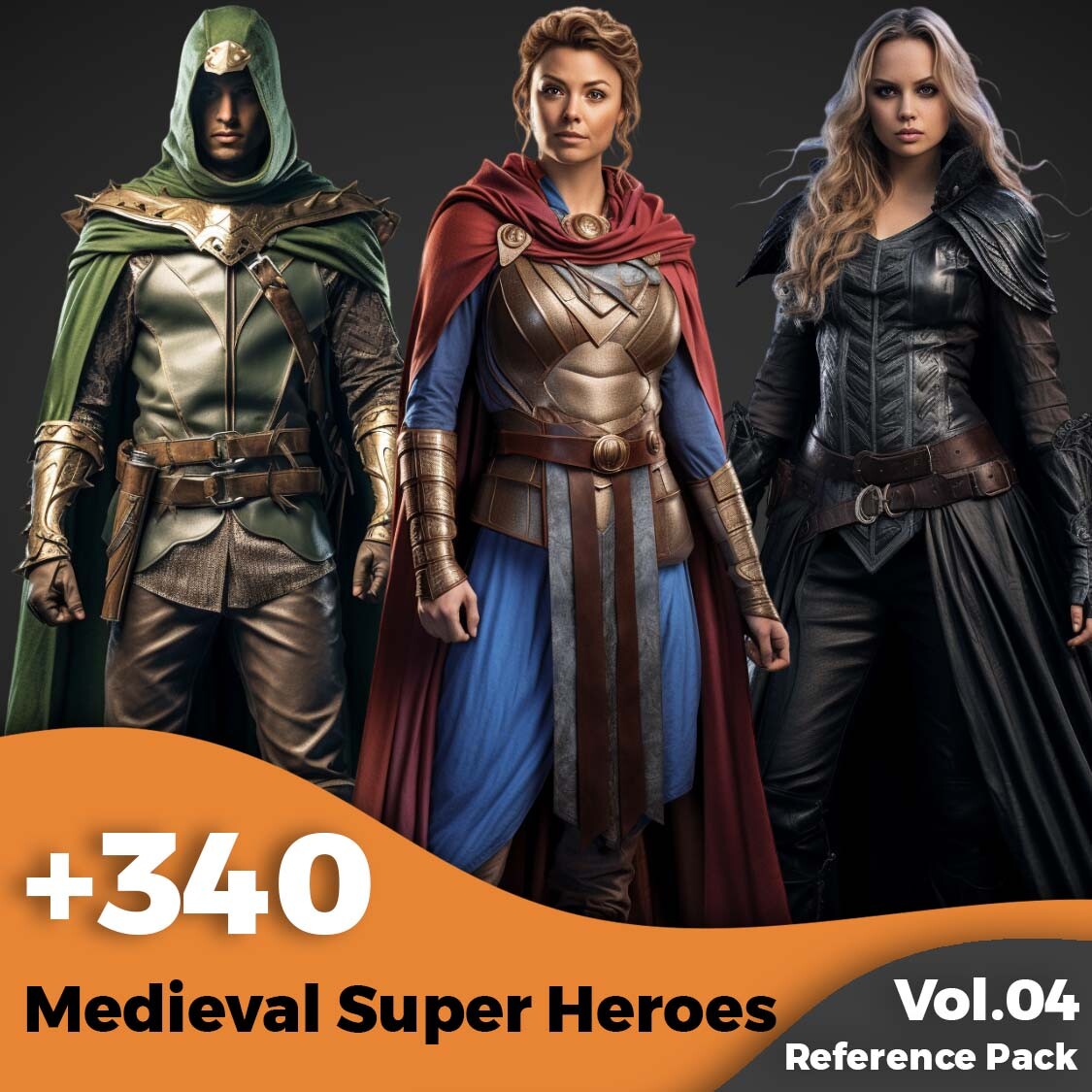 Concept Art - +340 Medieval Super Heroes (Male & Female) Concept (4k)