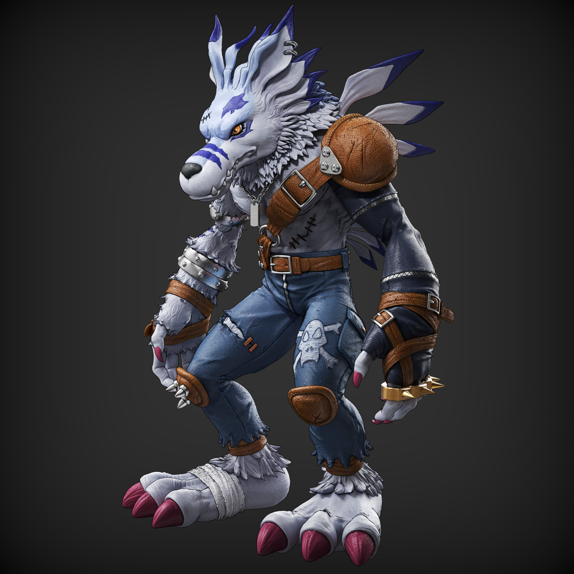 ArtStation - Digimon-Were Garurumon