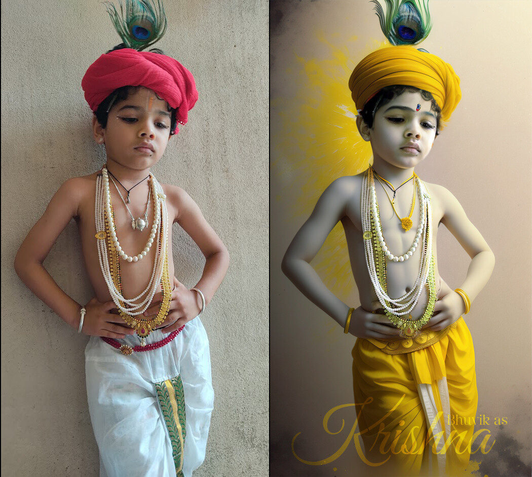 Makeup Of Little Krishna | Saubhaya Makeup