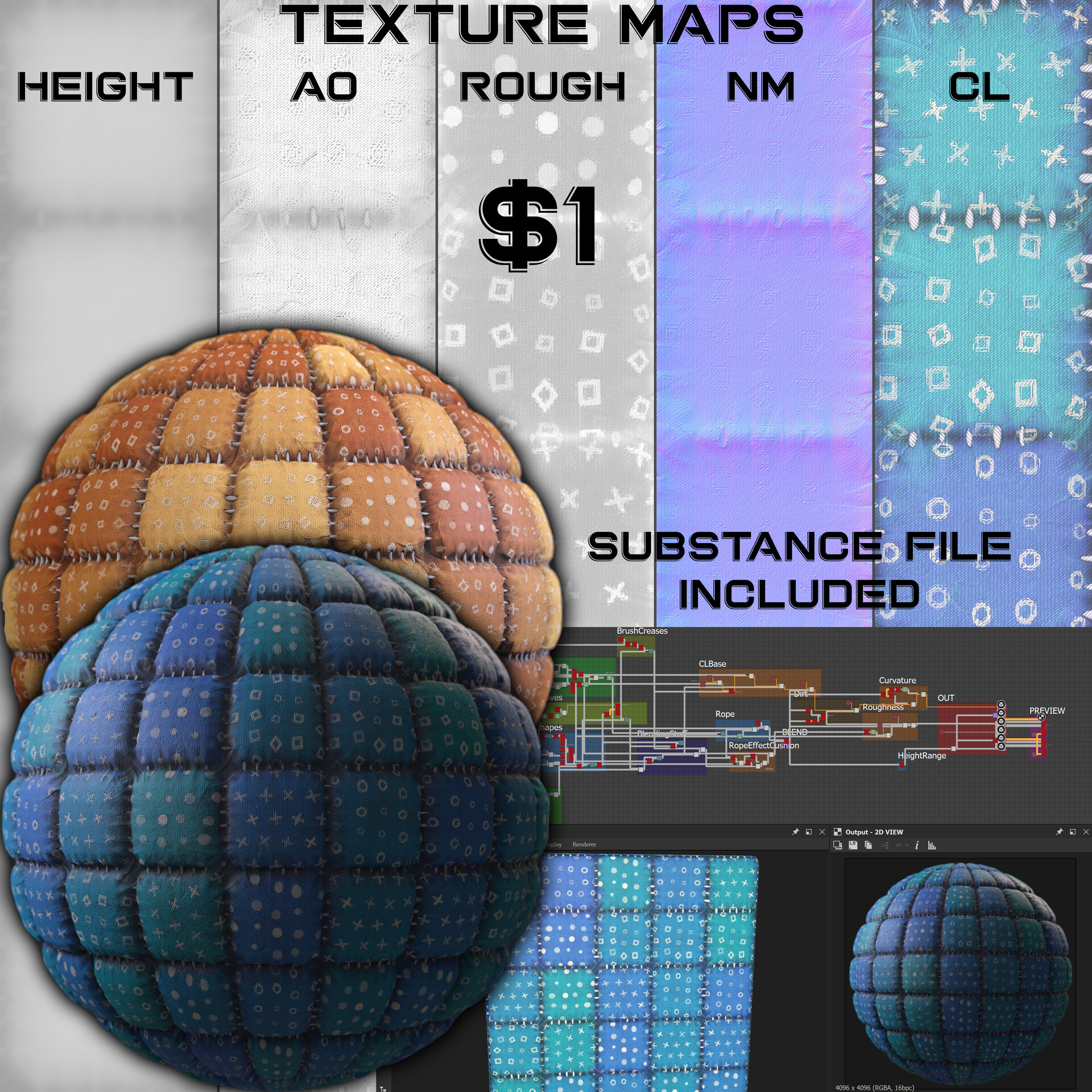 ArtStation - Stylized Patches Material and Texture 4k - $1