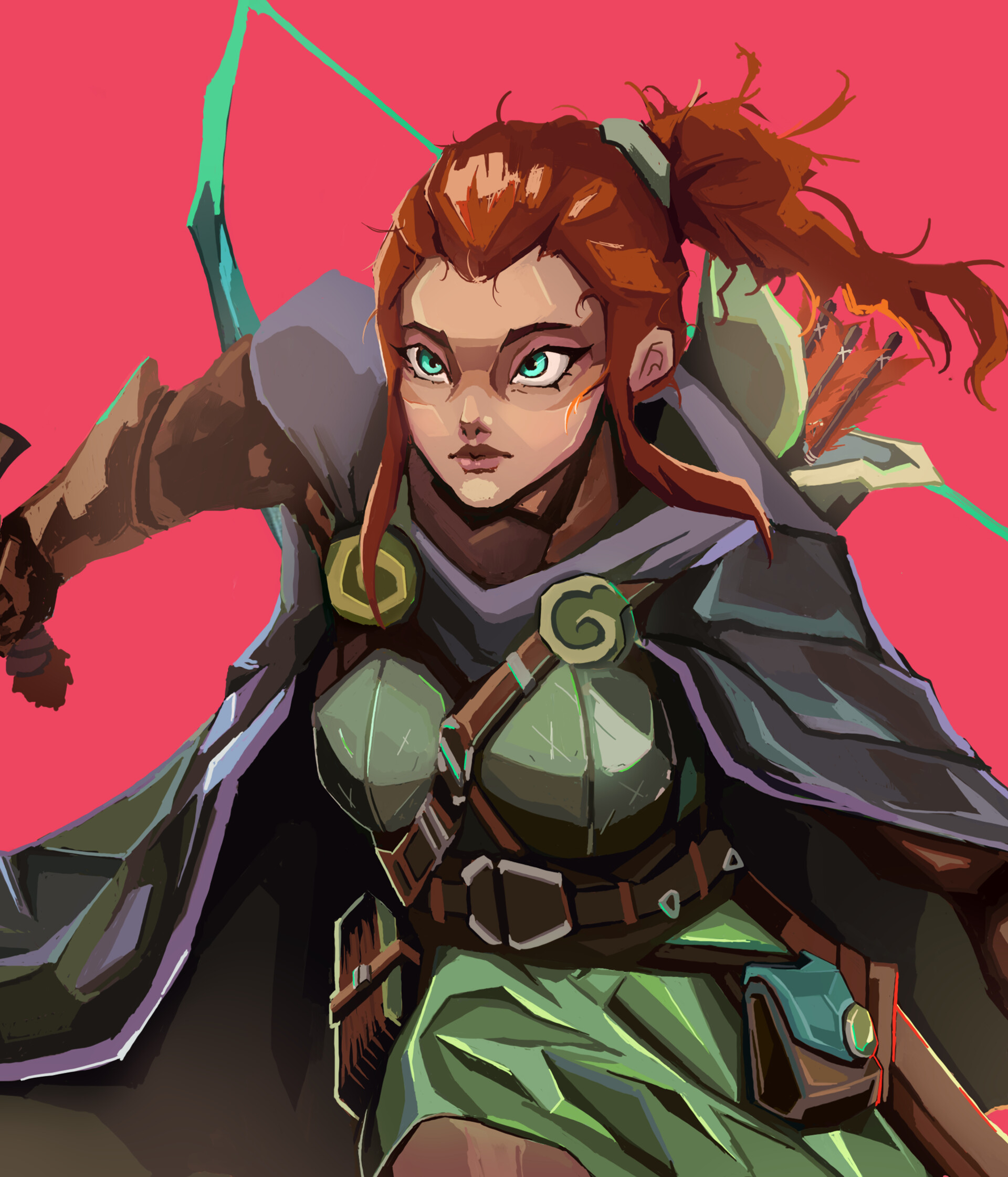 Dandd Femea Ranger A Helpful Ranger And Her Wolf Companion, From The