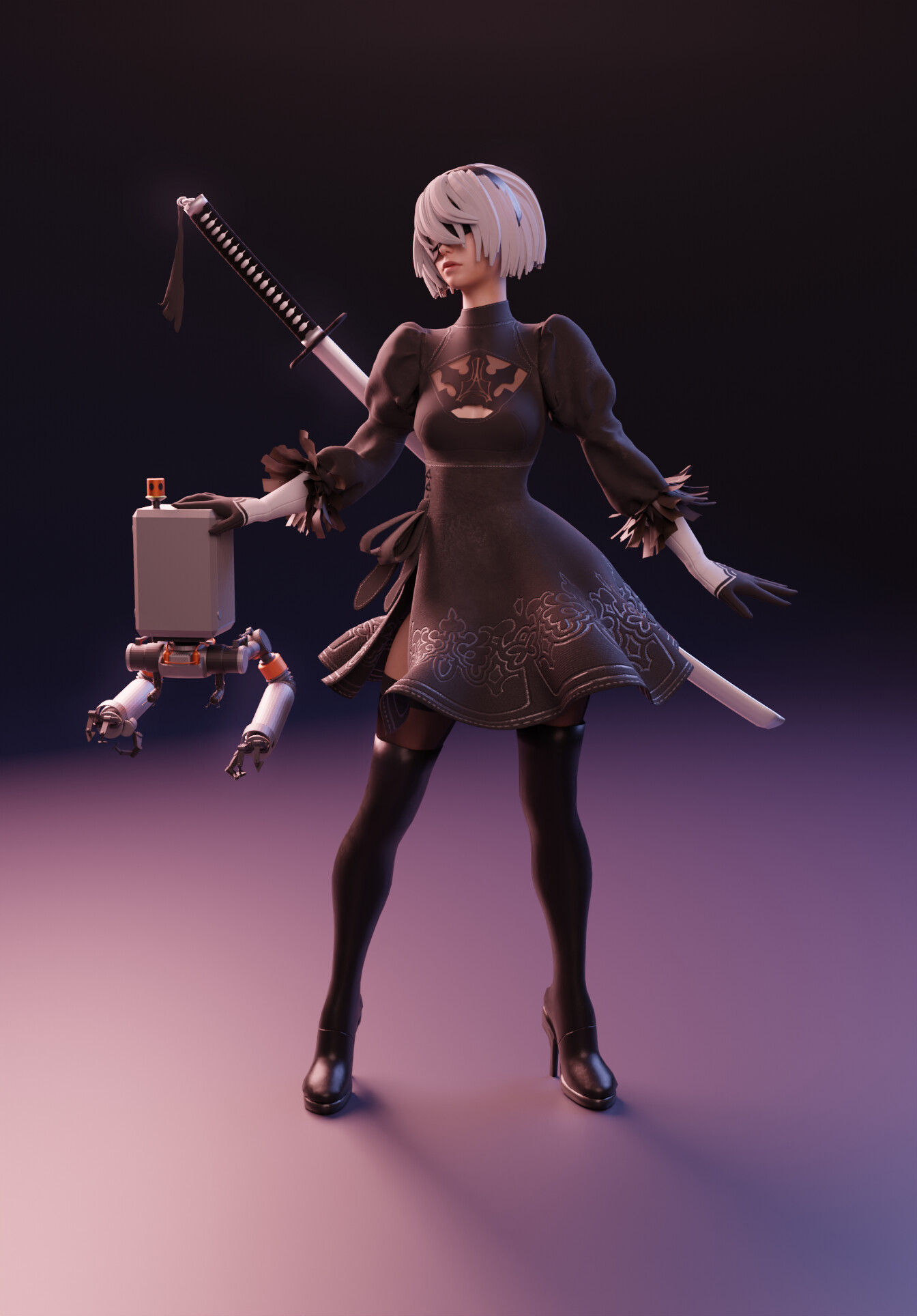ArtStation - 2B with Pod